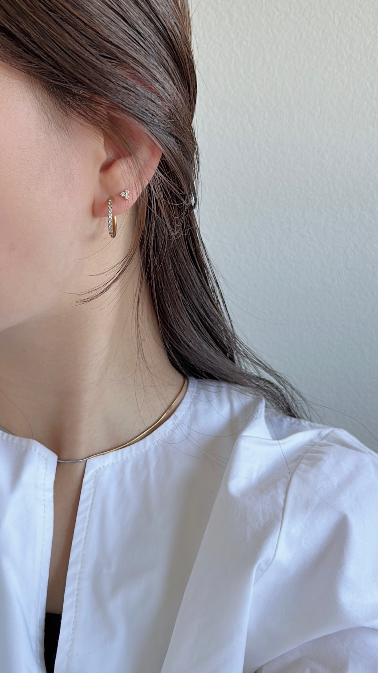 SS sparkling zircon hoop pierce | none tw