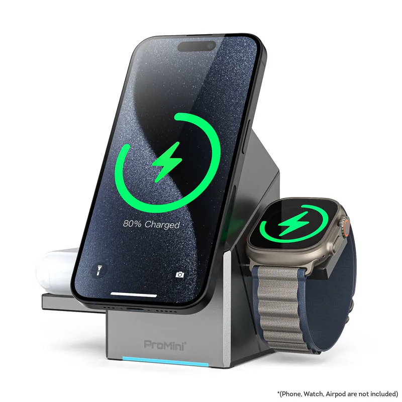 ProMini Cyber T 25W Qi2認證 磁吸3合1無線快速充電座(連火牛)