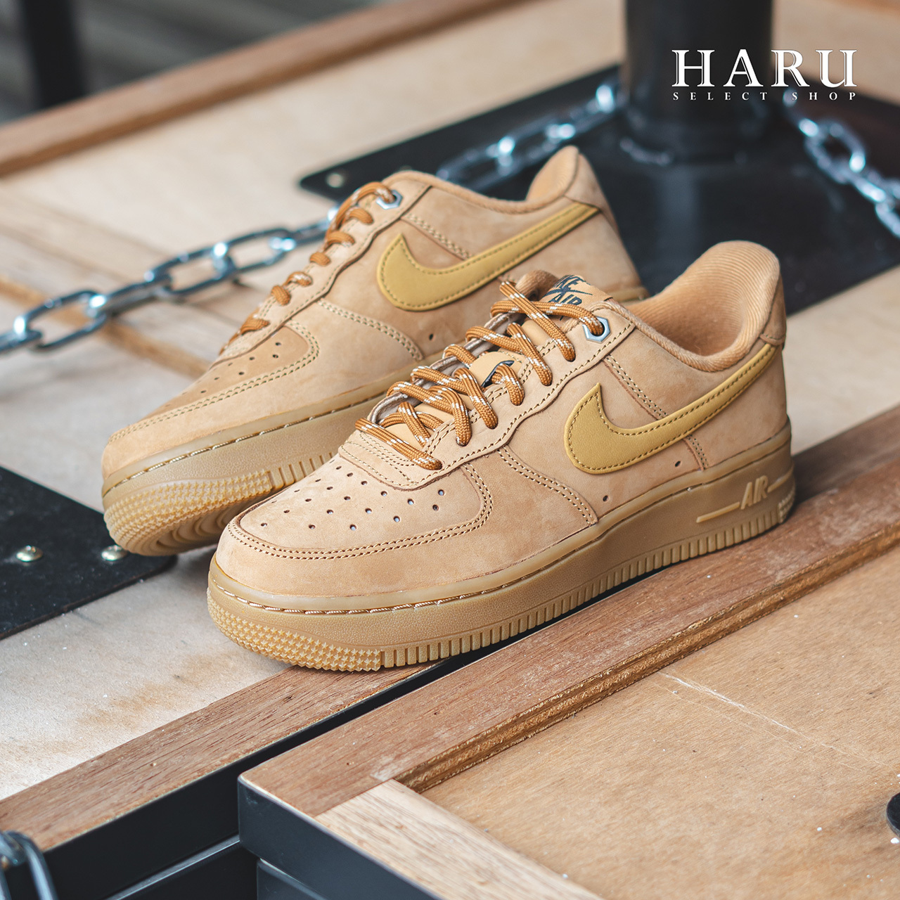 NIKE AIR FORCE 1 LOW WHEAT AF1 小麥 土黃色 牛奶糖 平替款supreme 休閒