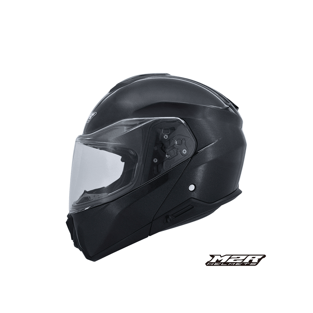 M2R OX-3 OX3 素色款 可掀式安全帽 閃光黑