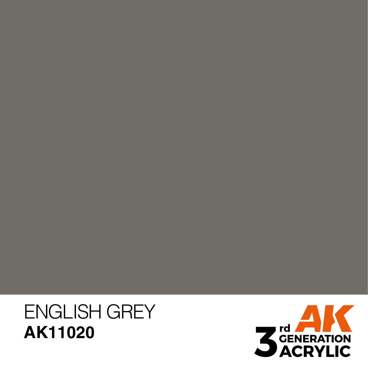 [預購]AK - 水性壓克力顏料 3rd ENGLISH GREY – STANDARD
