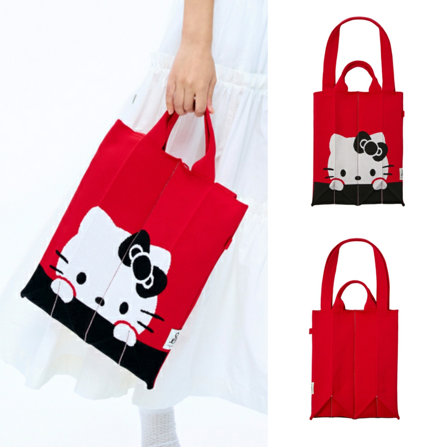 [Joseph & Stacey x Sanrio] Lucky Pleats Knit XM Hello Kitty Barbados Red