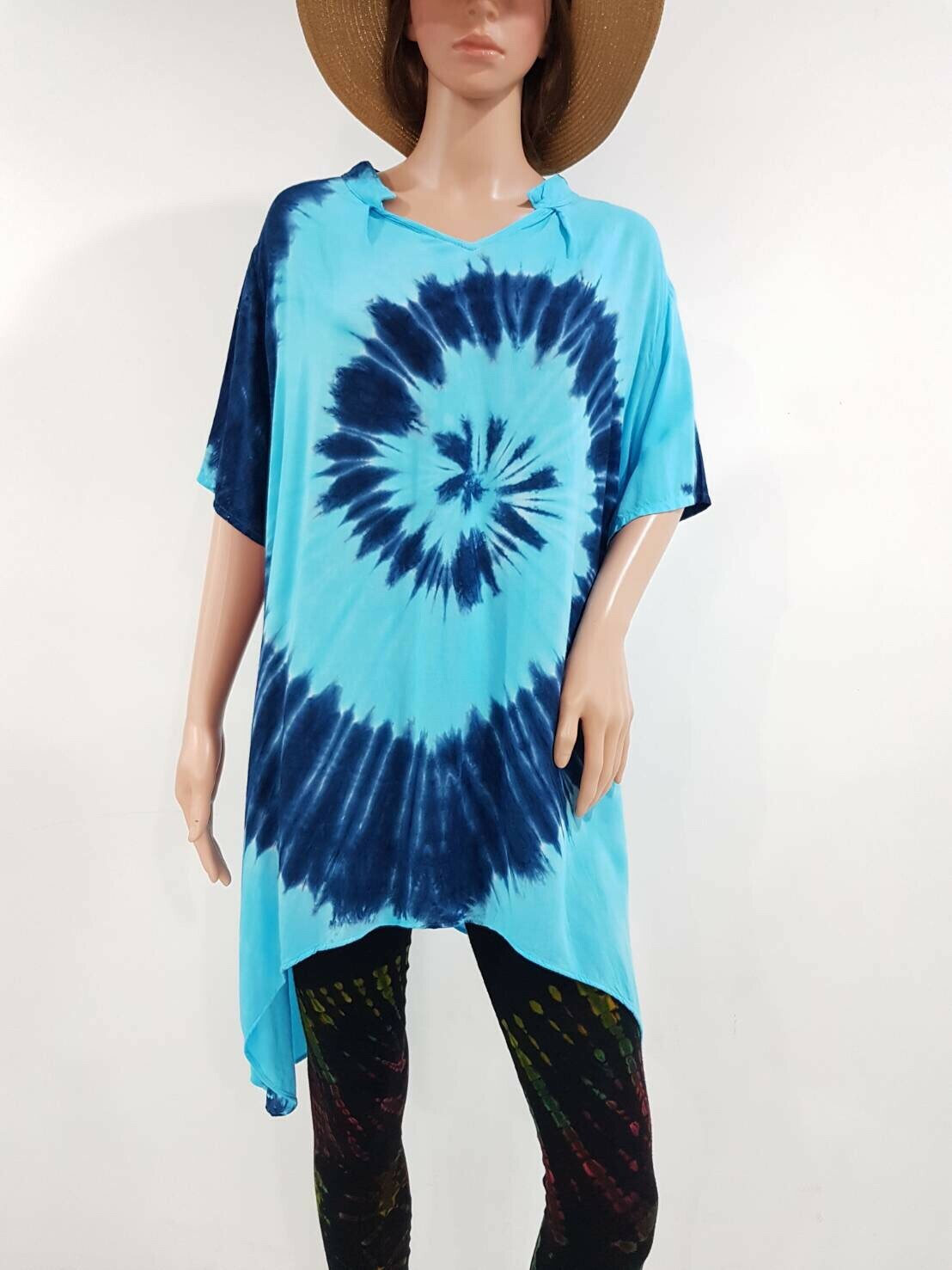 BP118-冰絲古風V領短袖中長版#2355/關鍵字:8539/