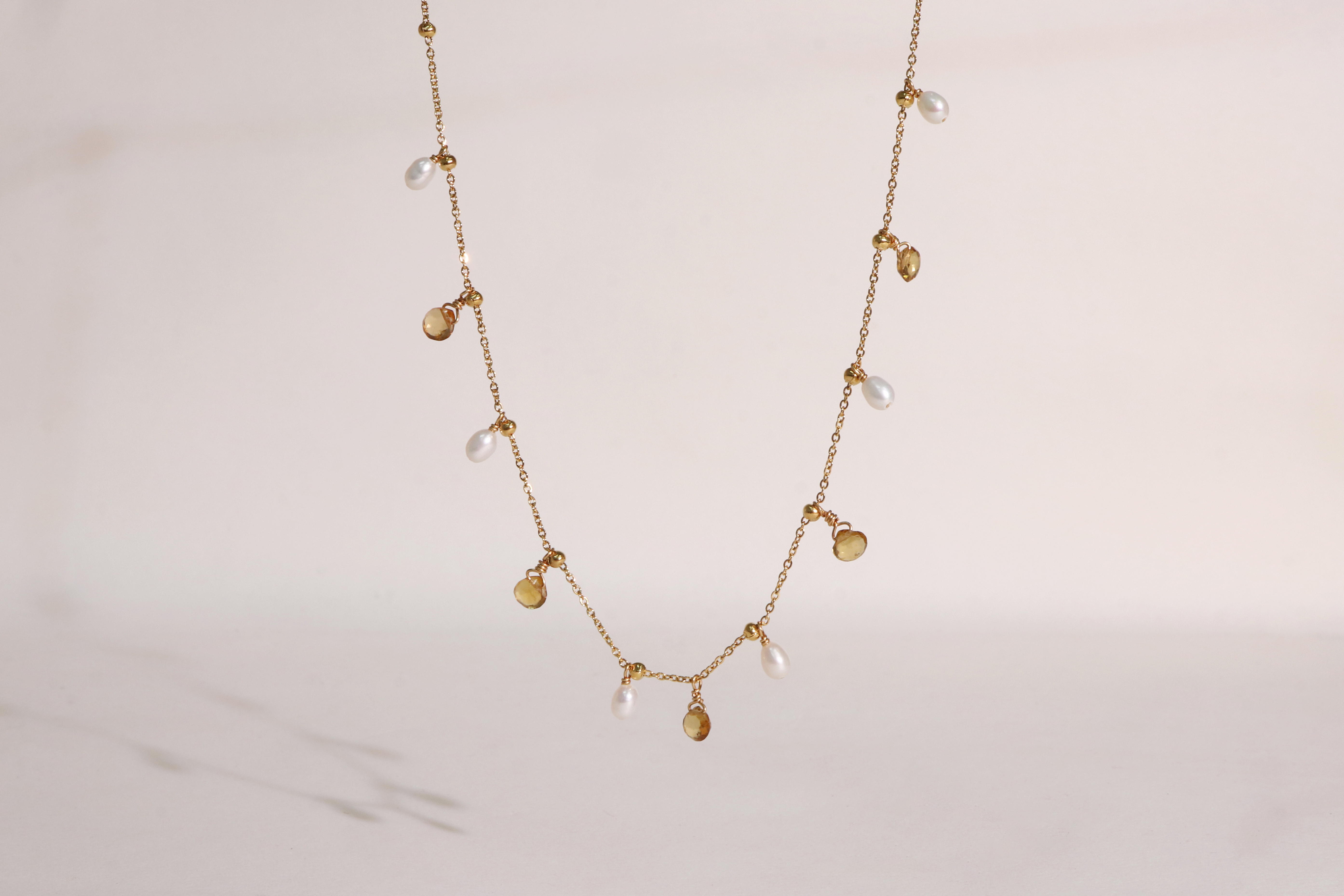 夕暮 碧璽珍珠項鍊｜Miestilo Jewelry設計師輕珠寶品牌｜舒飾質感每一刻