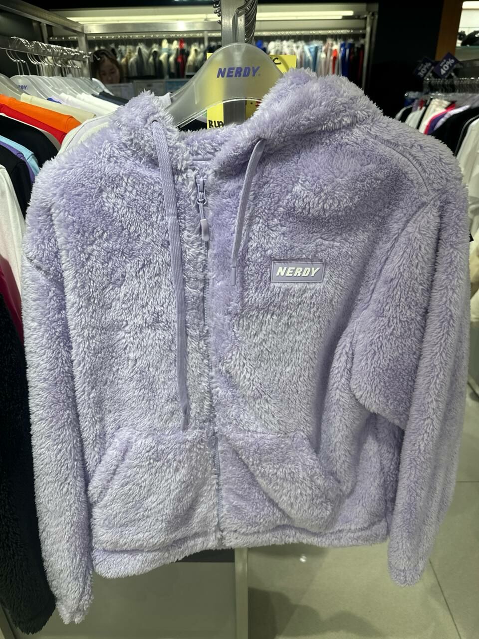 [K] NERDY FLUFFY FLEECE JACKET,LIGHT PURPLE, PNEW23FJ033604 (KN158)