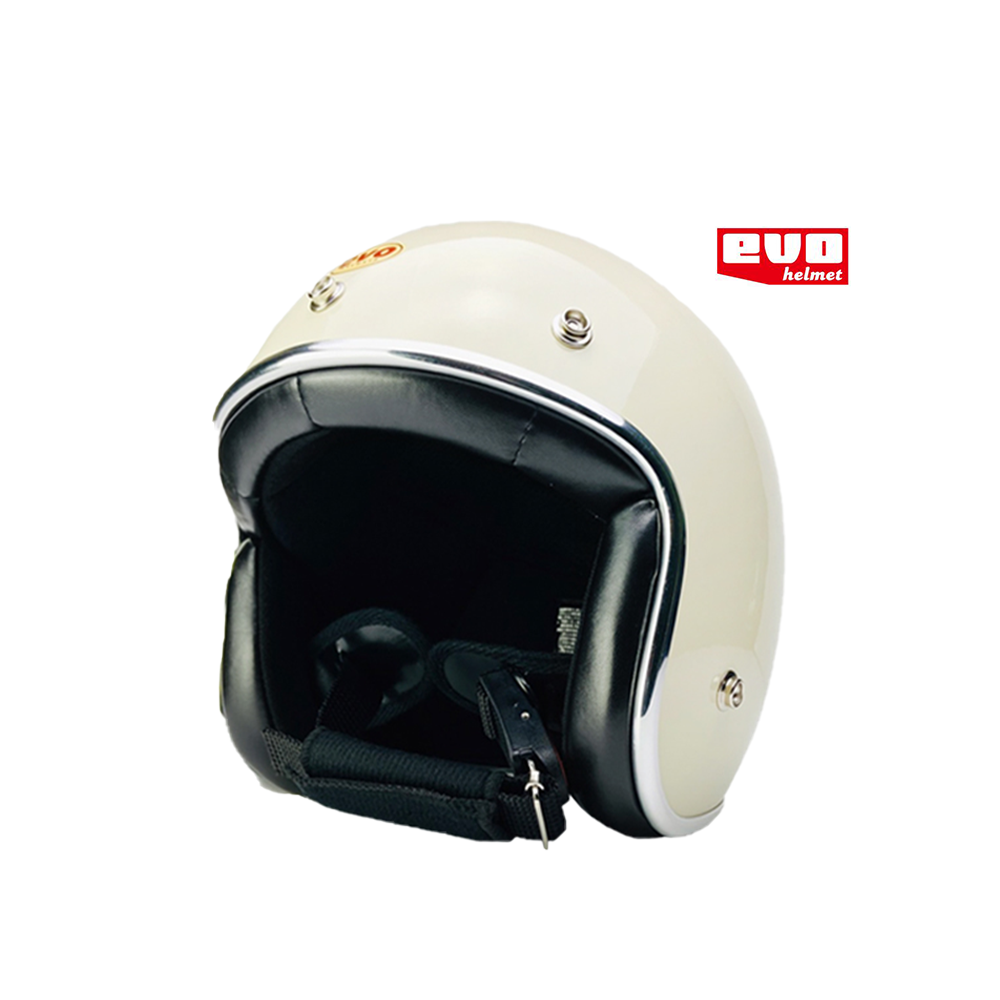 EVO CA310【精裝】銀邊復古騎士帽 復古帽 象牙白