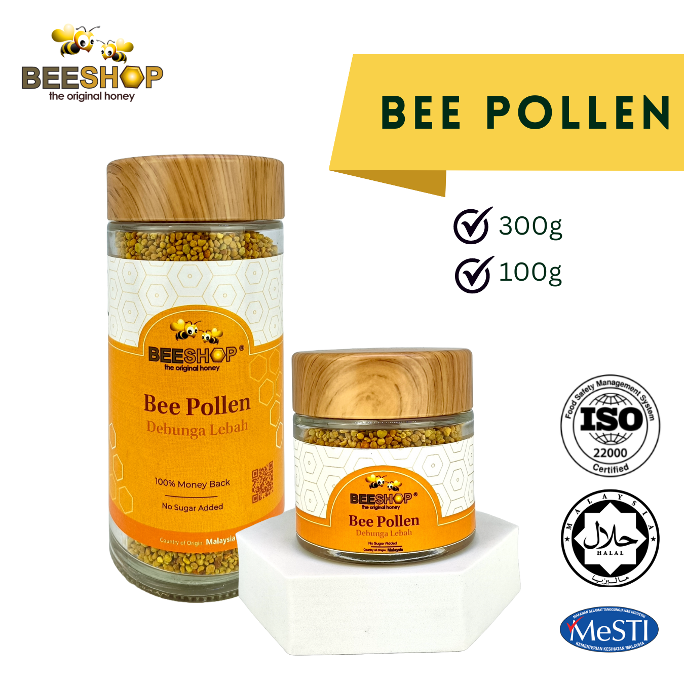 Natural Bee Pollen 100g & 300g (HALAL) - Eco Bee Shop