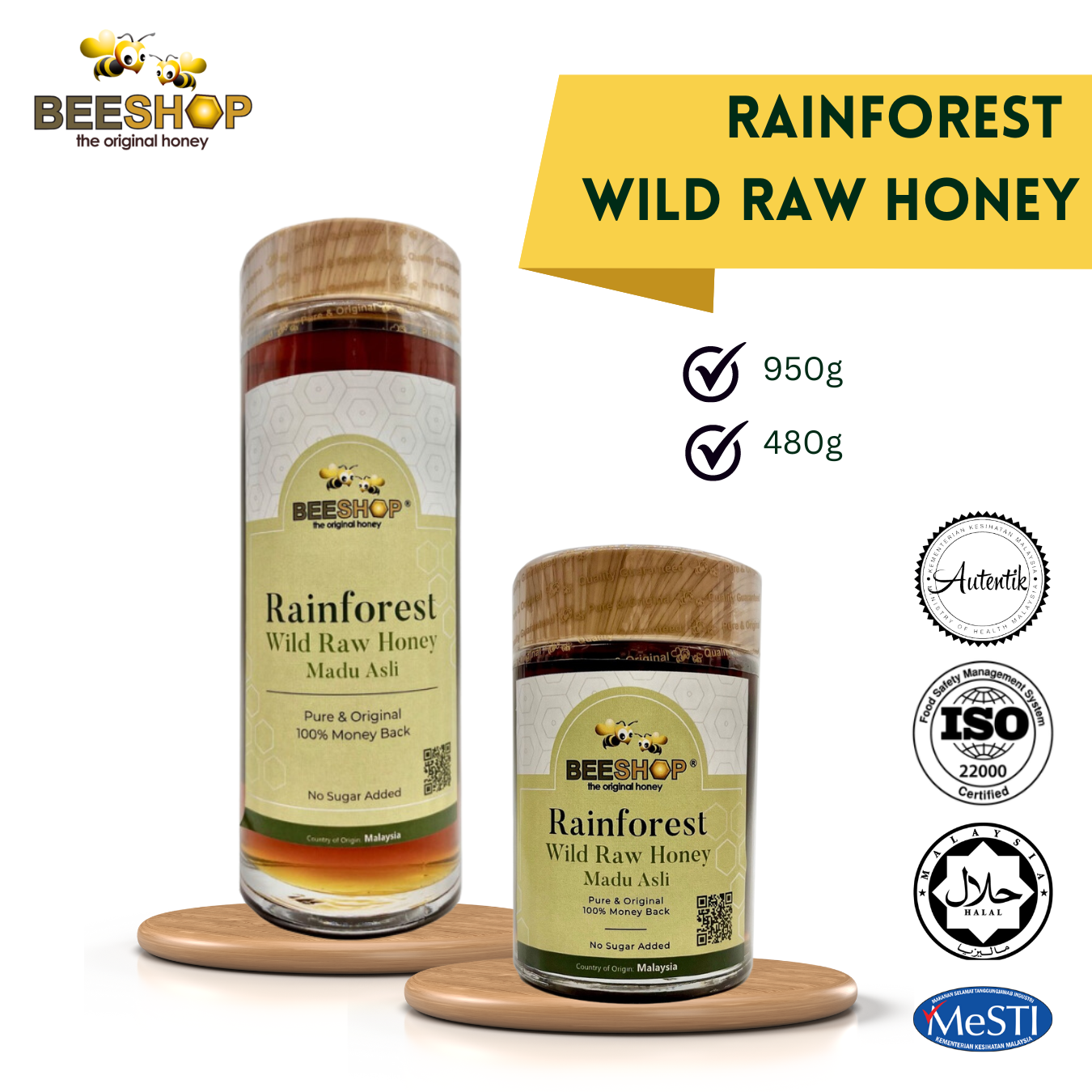Rainforest Raw Honey retailers 950g HALAL