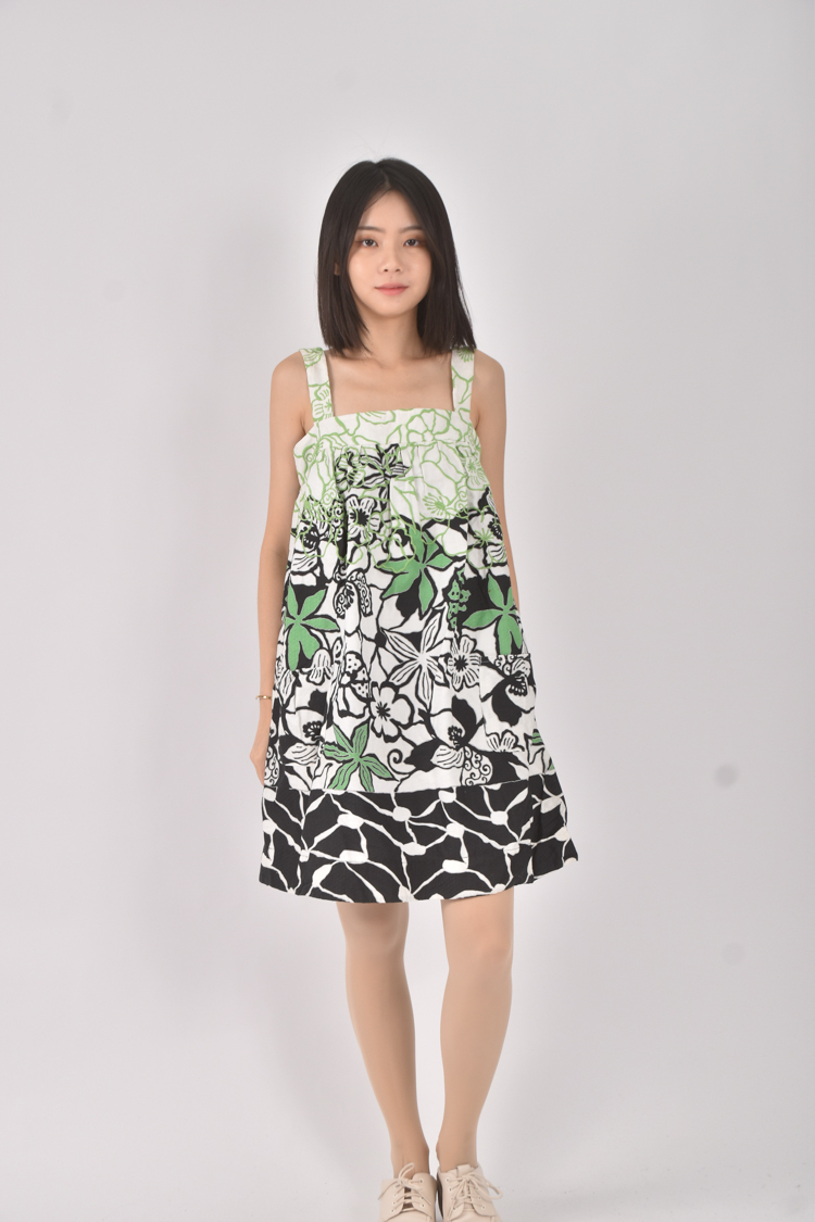 二拾衫-(S) iroo棉質純棉無袖花卉白色洋裝二手衣｜30日無條件退貨