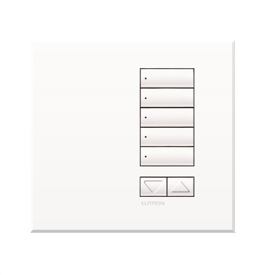 路創 QSWE-5BRLN-AW 5 個按鈕 INTERNATIONAL SEETOUCH QS 調光燈開關制