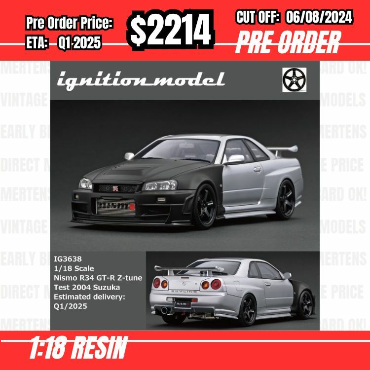 PO-$2214 * IG * 1:18 IG3638 Nismo R34 GT-R Z-Tune Te...