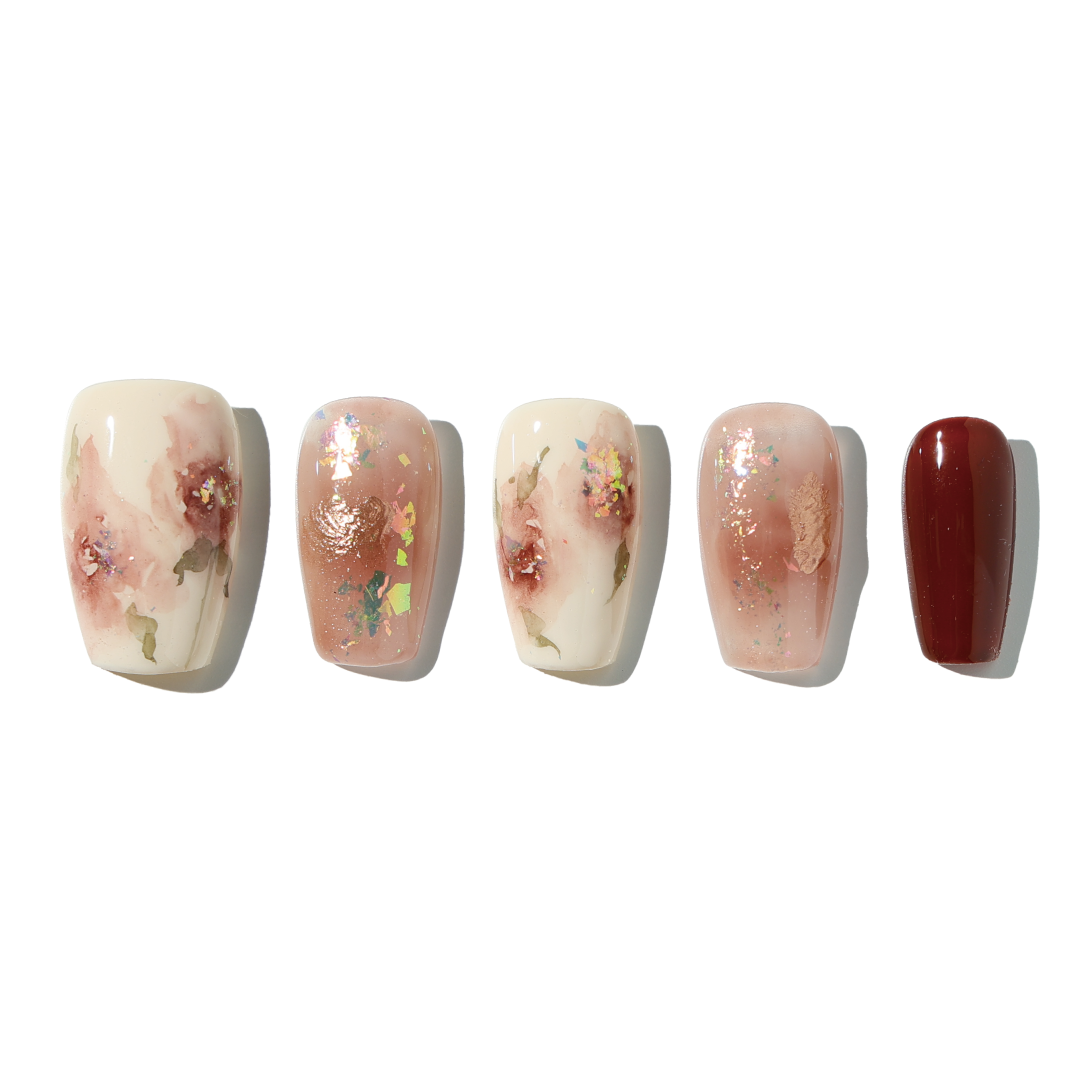 Rose Heart long｜玫瑰心（中梯）｜tippy 穿戴式美甲