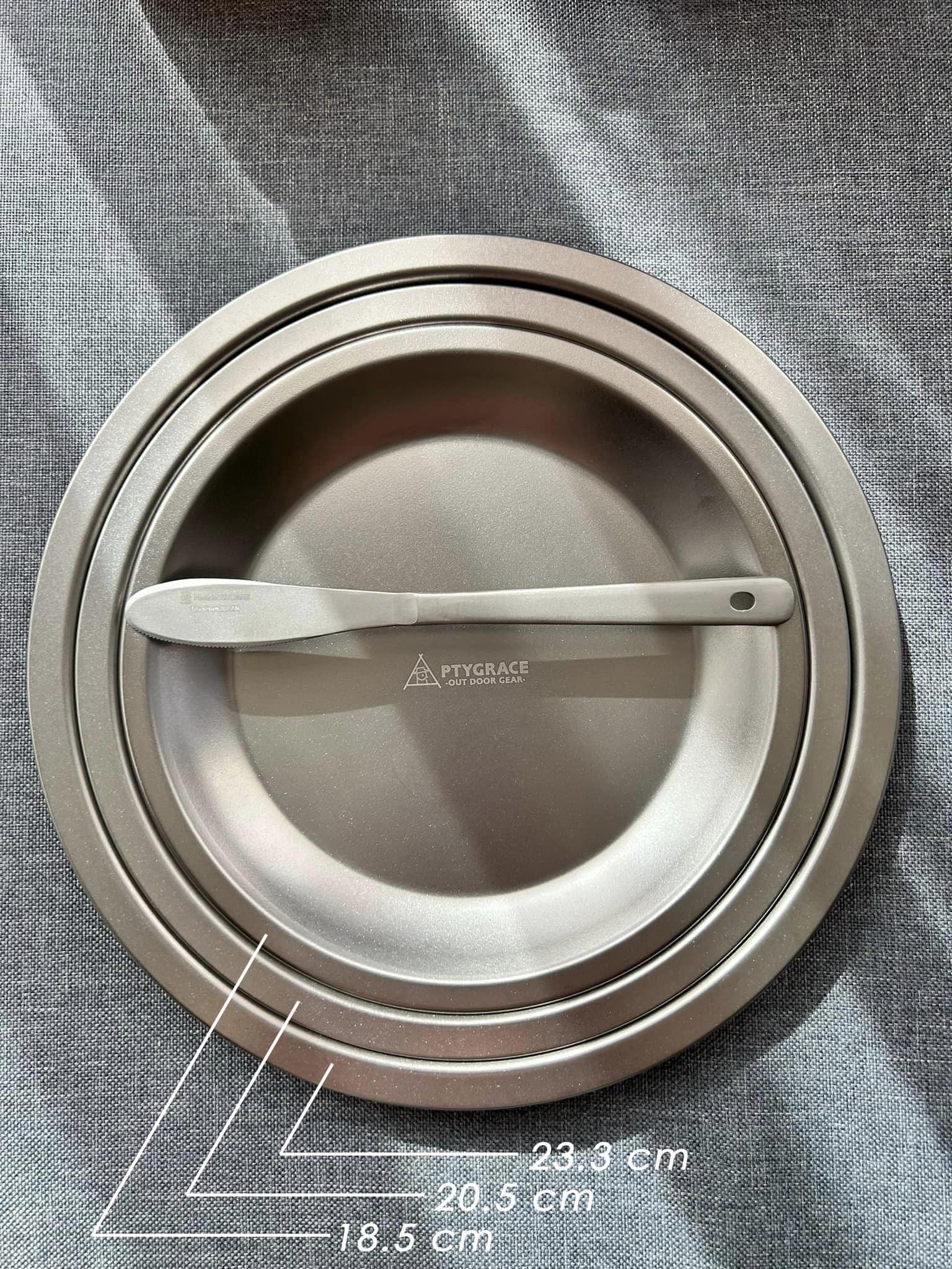 PTYGRACE OUTDOOR GEAR チタン 丸型プレート取り皿 鈦圓托盤