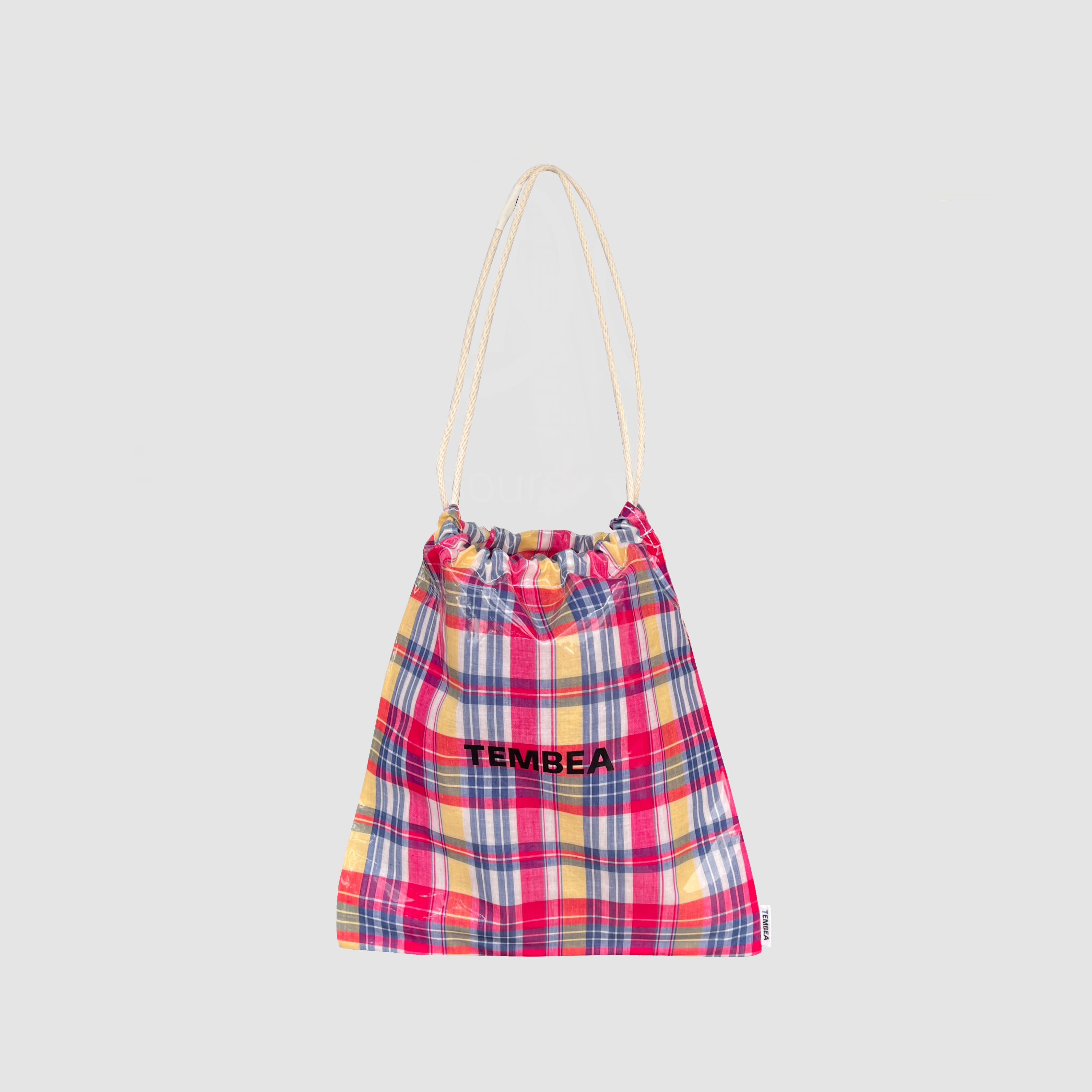 TEMBEA - DRAWSTRING BAG 巾着 / MADRAS PINK