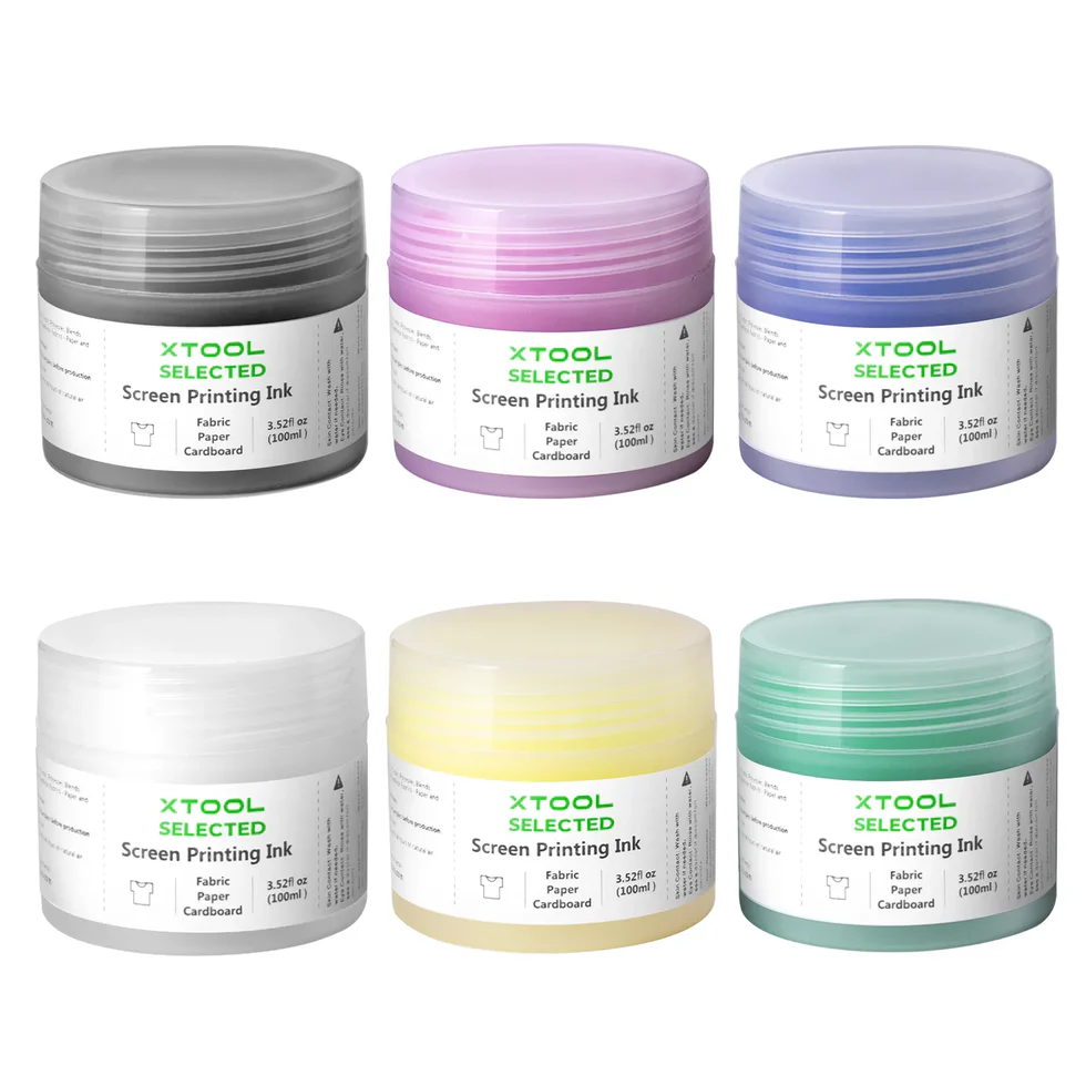 Makeblock xTool 基本彩色絲網印刷墨水套裝 (100 毫升, 6 款顏色) | DTSL