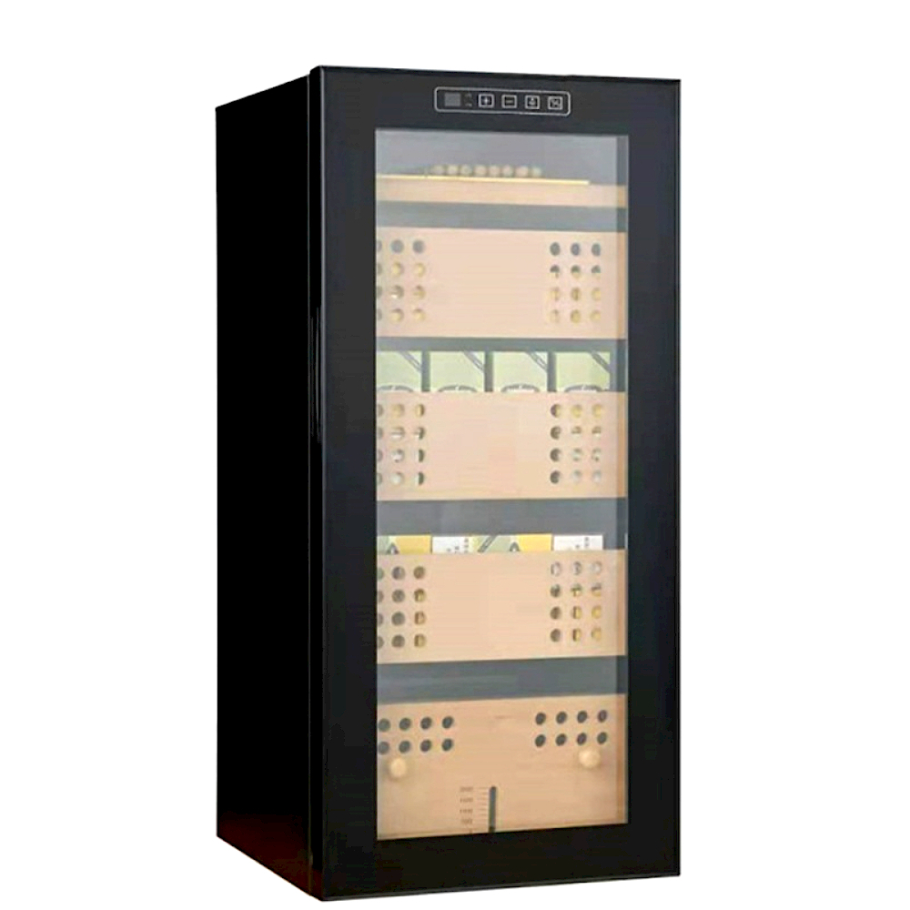 LEZUN樂尊 93L恆溫保濕小型雪茄櫃 智能壓縮機單門帶鎖實木雪茄櫃 YS-9332X