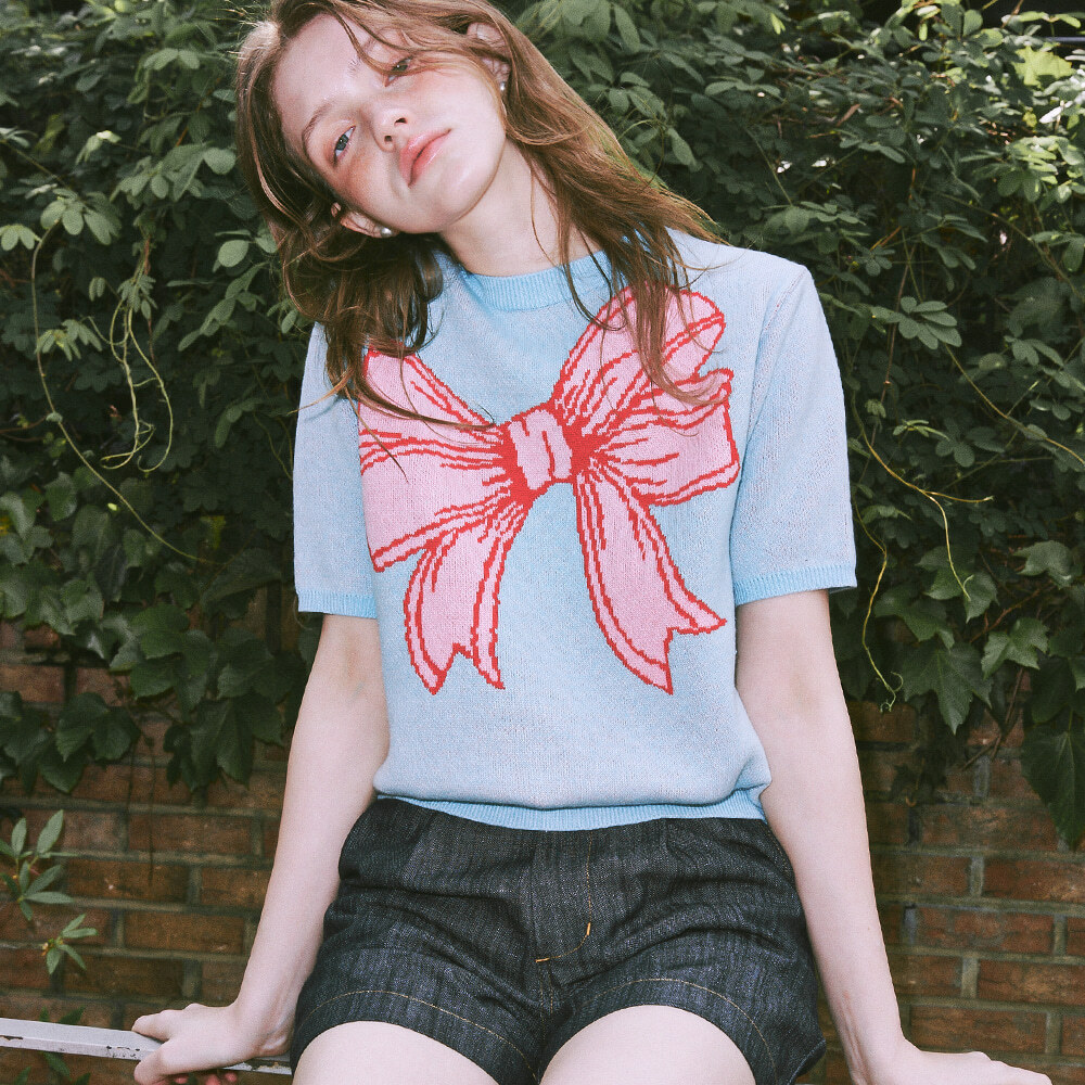 RONRON RIBBON ITALY COTTON SHORT KNIT