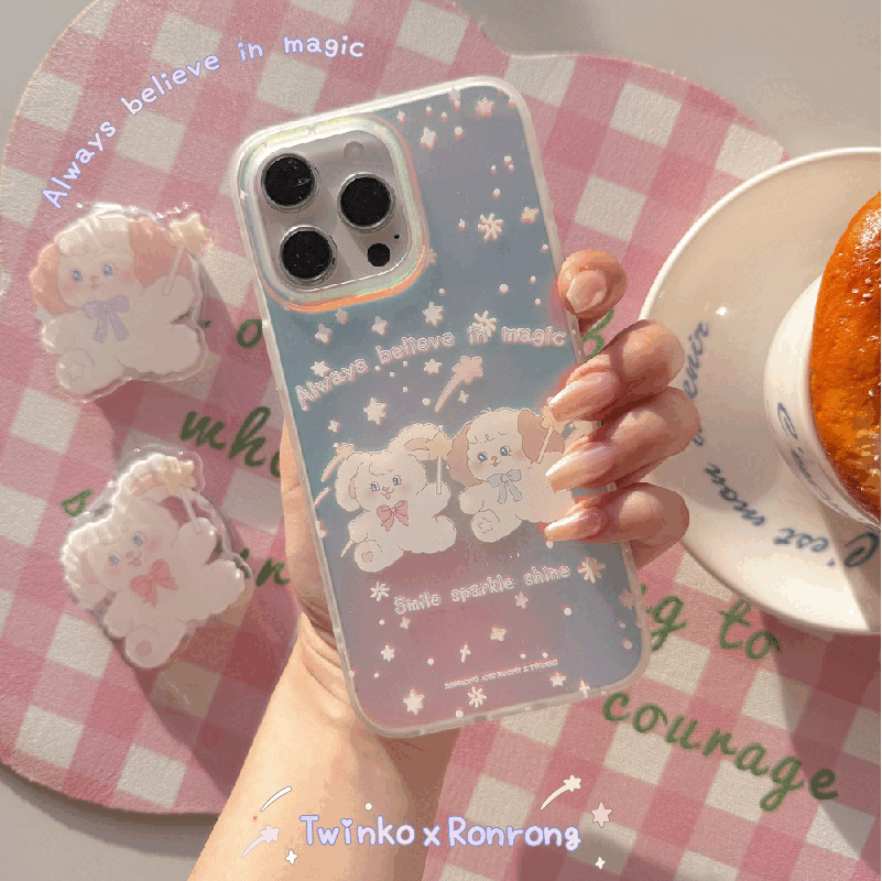 [CA1826] 趙露思最愛插畫家Ronrong聯名2.0-天使Love兔茸茸/霧面炫彩/IMD內印刷磁吸殼