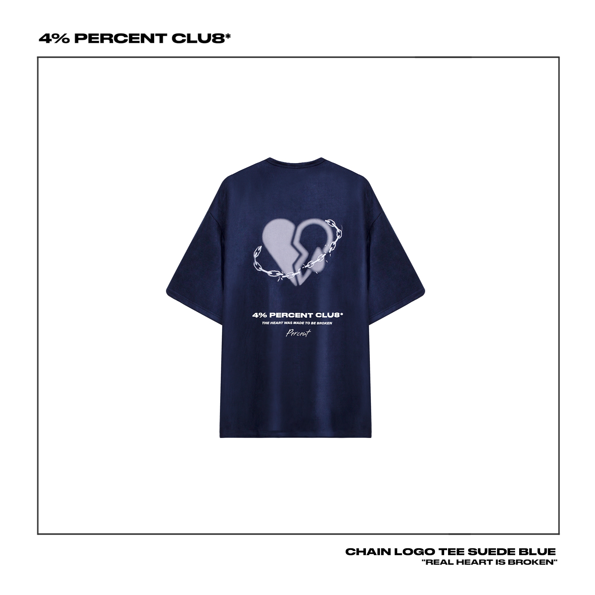 CHAIN LOGO TEE SUEDE BLUE / 鎖鏈款麂皮藍短袖T恤