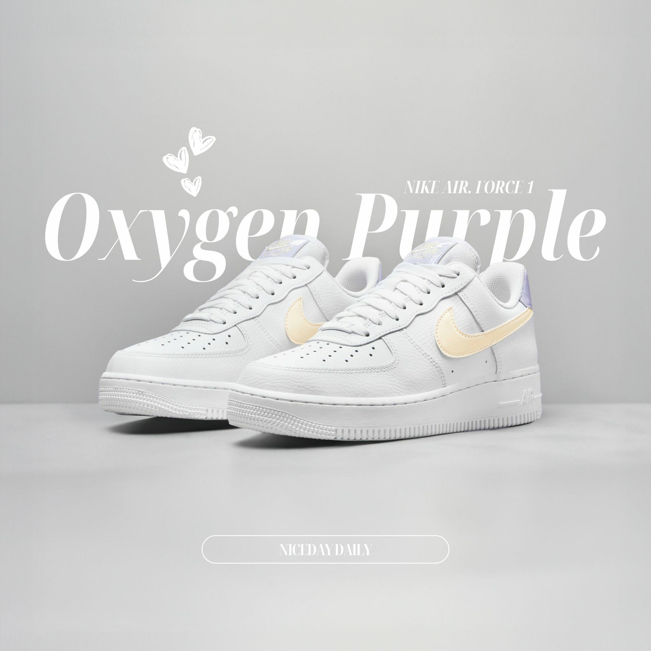 NICEDAY 現貨 Nike Air Force 1 Oxygen Purple 薰衣草 奶油 紫色