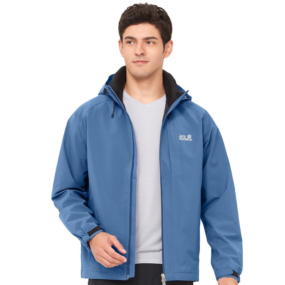 男 輕量 Air Wolf 防風防水透氣外套 單件式『蔚藍』 - Jack Wolfskin 飛狼