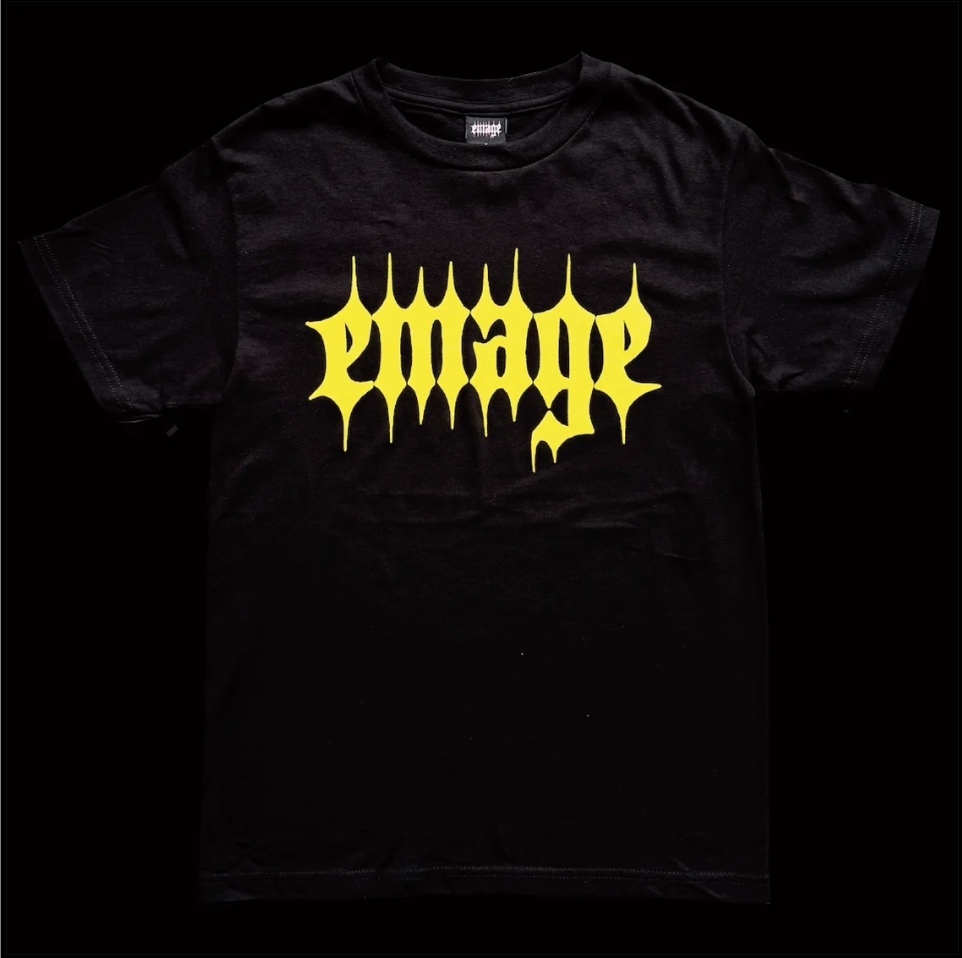 EMAGE LOGO TEE BLACK/YELLOW
