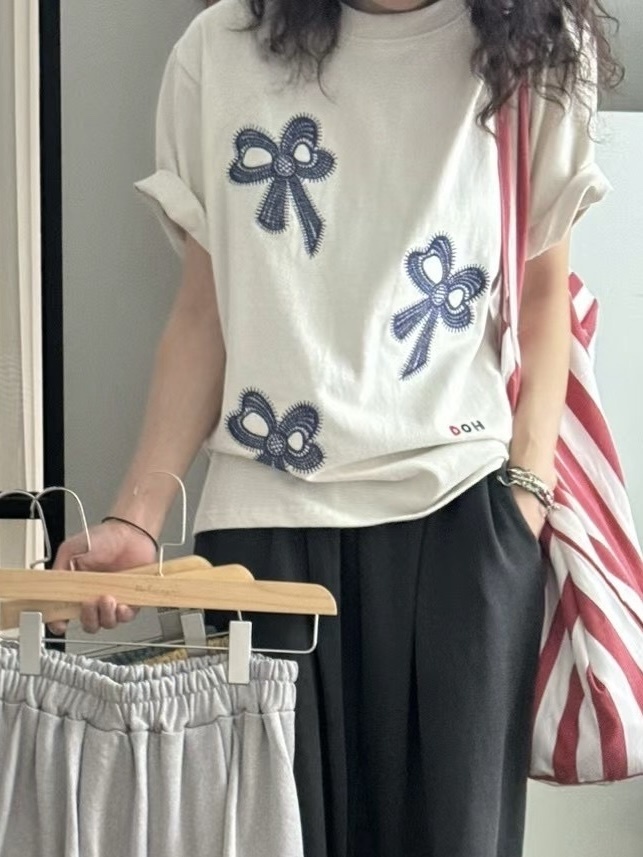 [現貨] Stitching Ribbon Tee (2色)