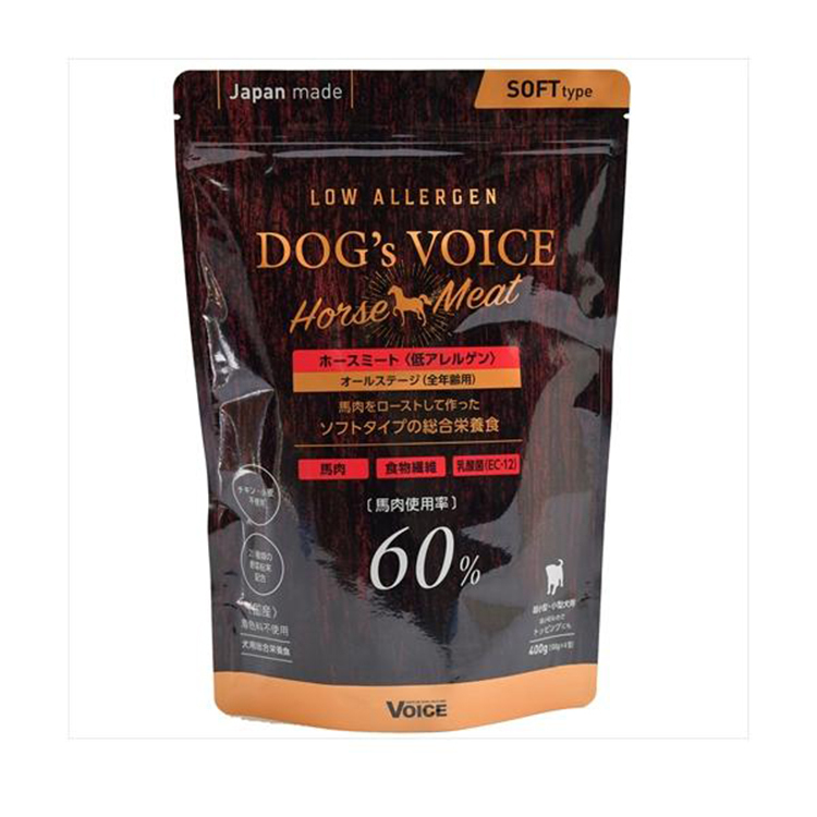 DOG'S VOICE 犬用 低敏 維持胃部健康 優質馬肉 軟乾糧 400G