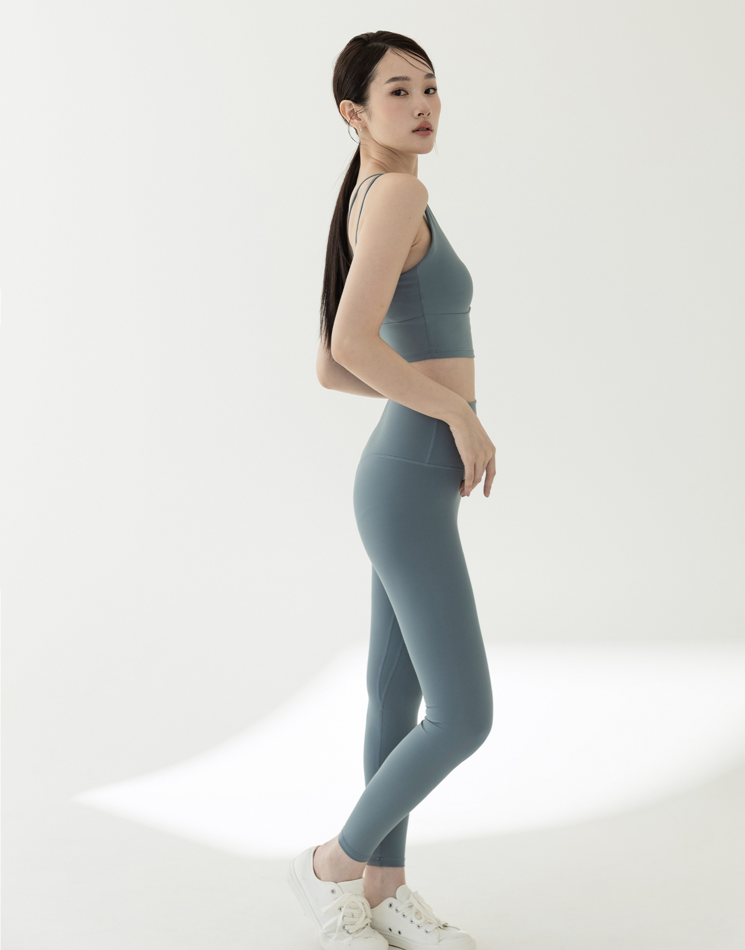 AURA-FIT© 超高腰涼感包覆翹臀褲 - 松石藍