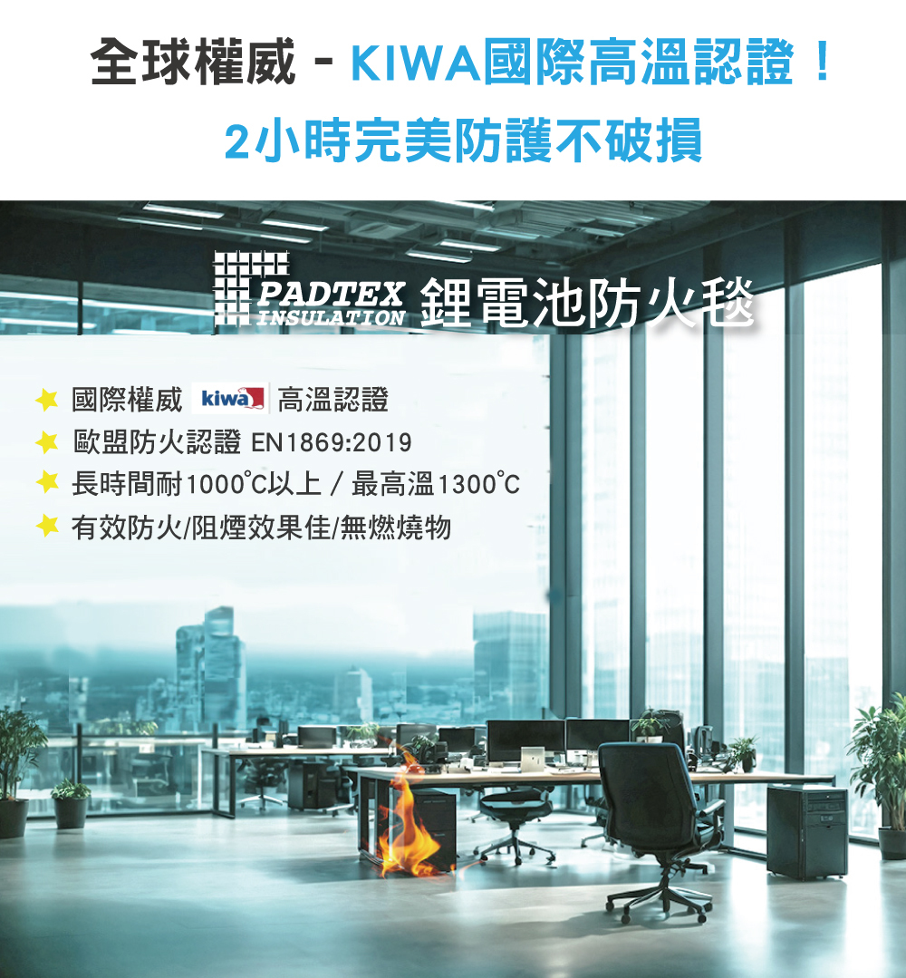 PADTEX鋰電池防火毯155x155cm (鋰電池滅火毯)｜正德防火