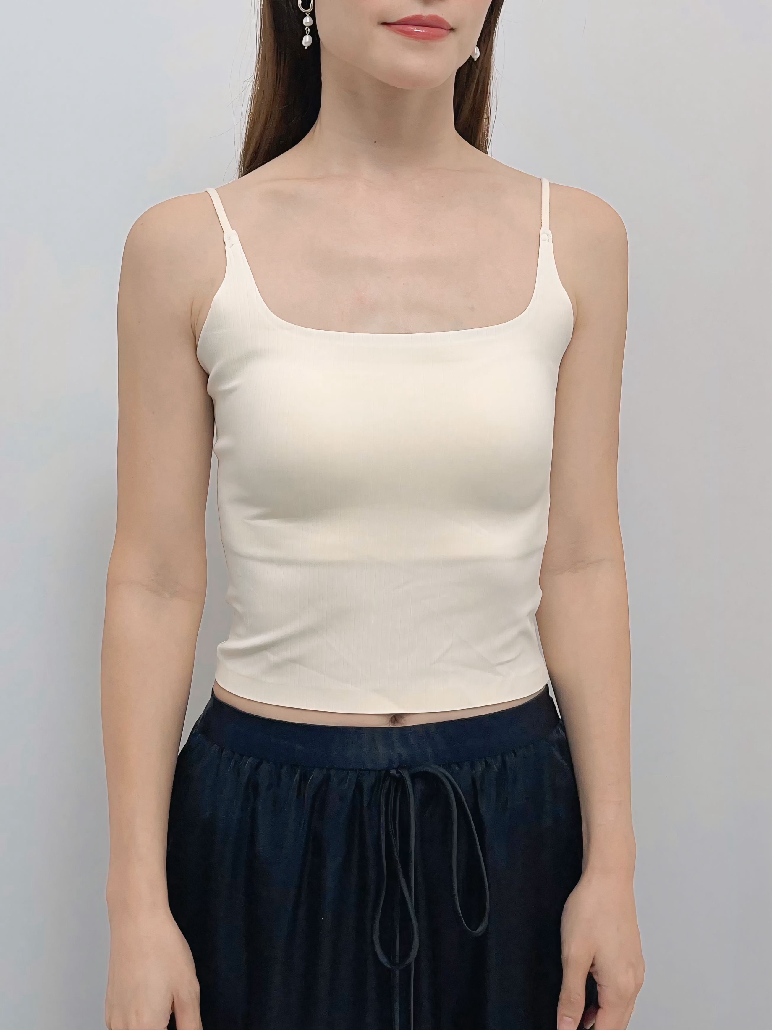 Ribbed Camisole Bra Top [#717]