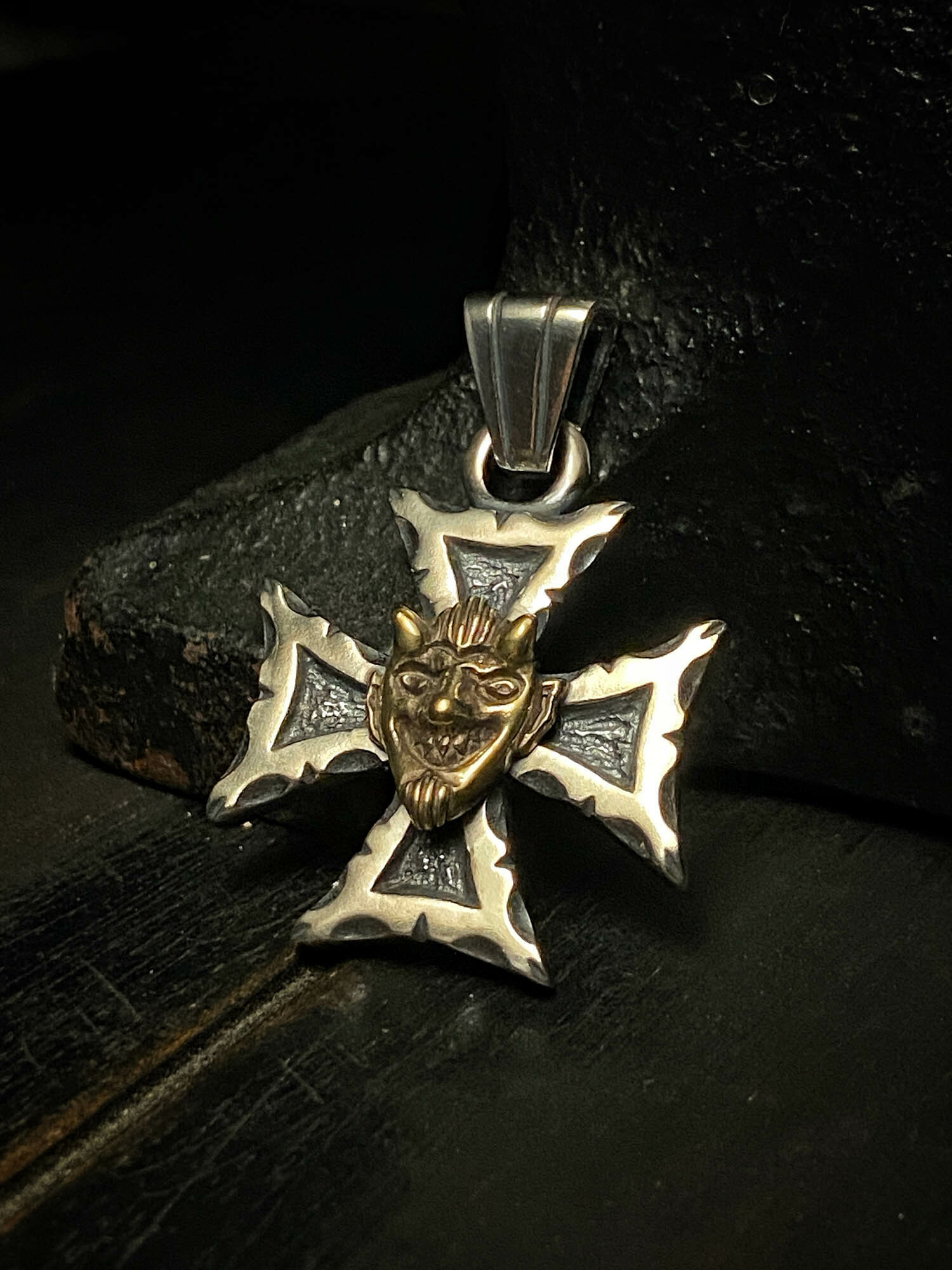 DEVIL IRON CROSS PENDANT