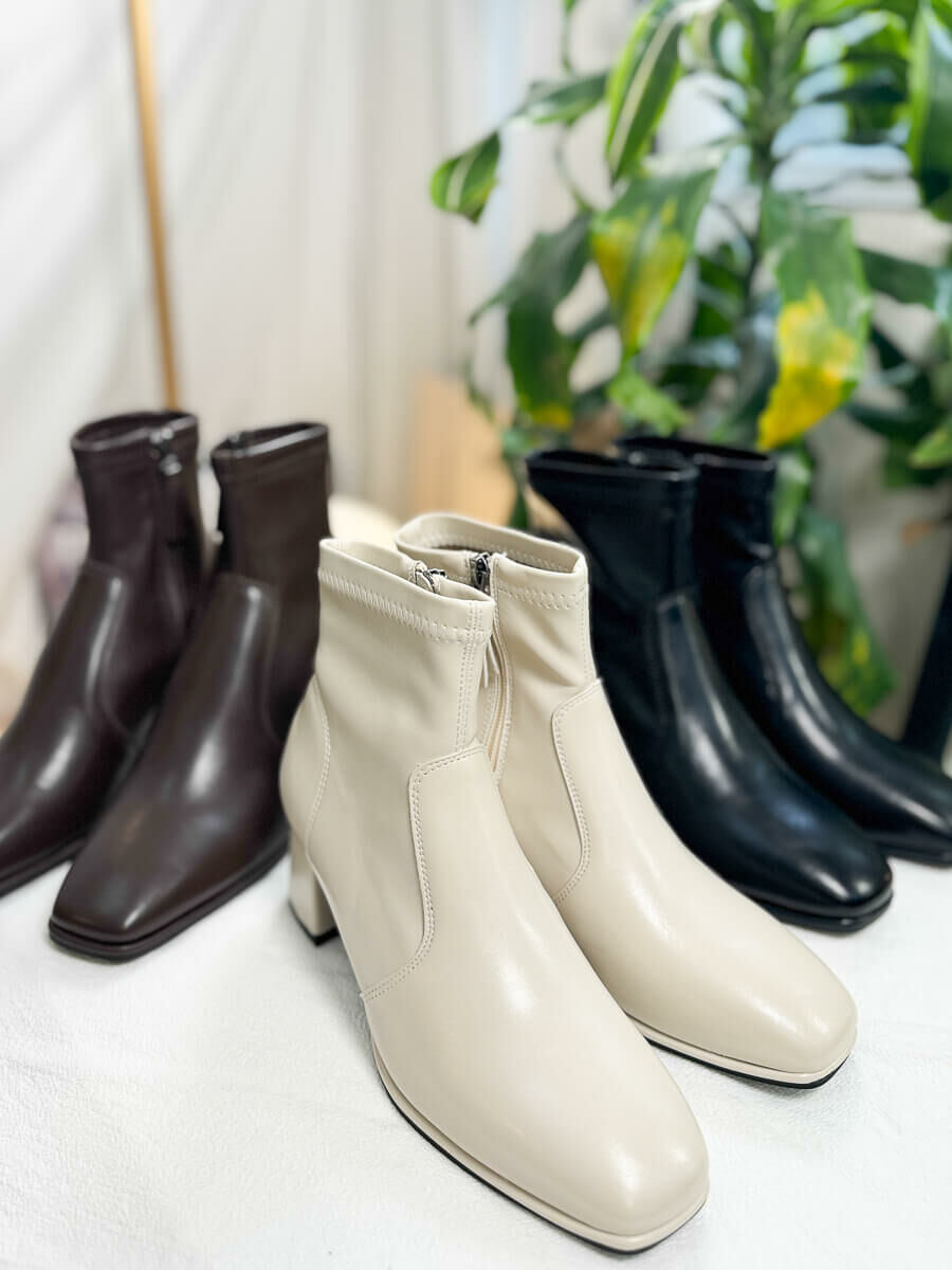 內側拉鏈 高踭短BOOTS【2417-1037】