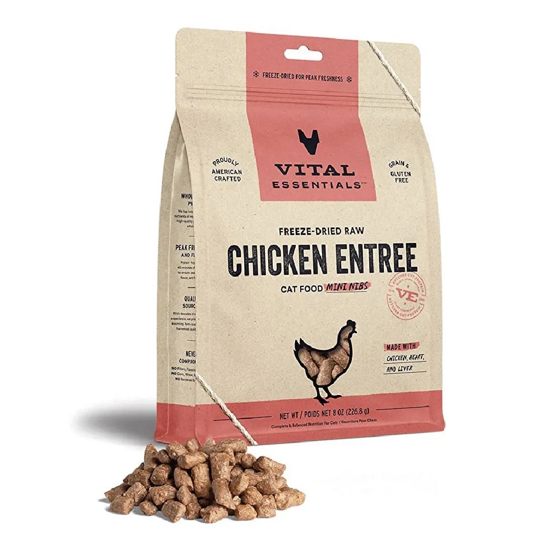 Vital Essentials Chicken Mini Nibs 凍乾脫水生肉貓糧 - 雞肉配方(迷你肉粒