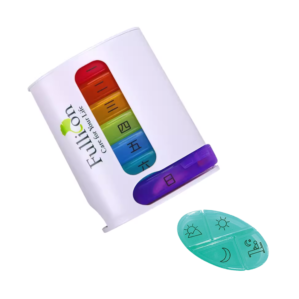 【FULLICON】鵝蛋型7日藥盒 - 實用圖形辨識，小巧易收納