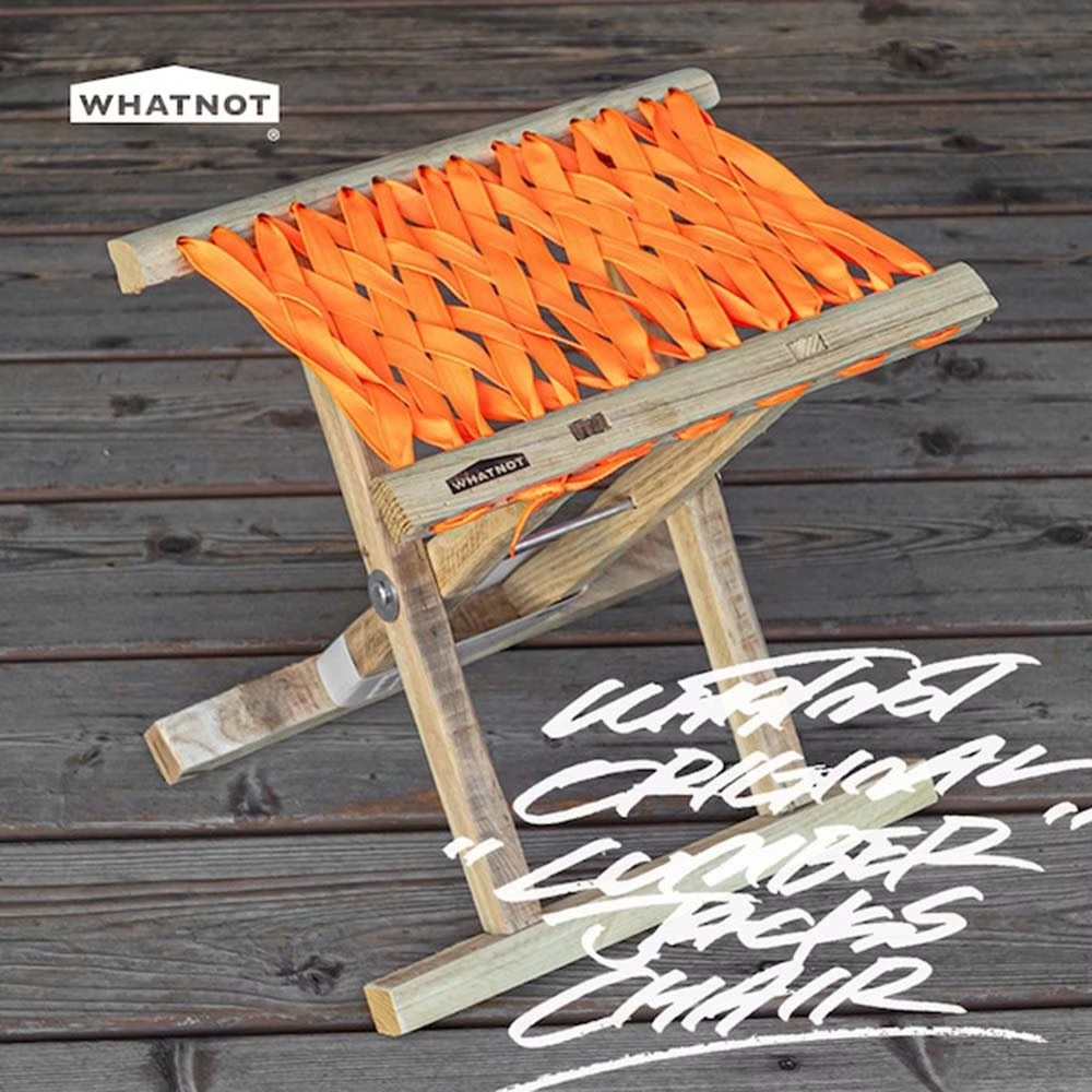 【WHATNOT】LUMBER JACKS CHAIR ORANGE 編織折疊椅
