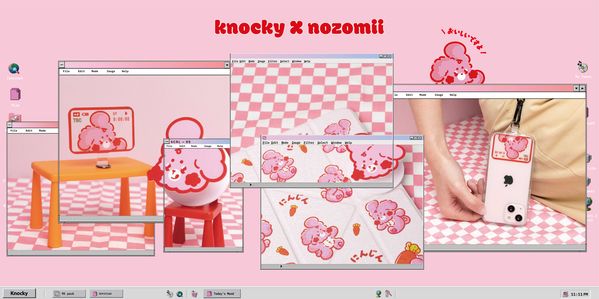 Knocky x nozomii妯米 粉紅插畫家來襲 聯名商品 iPad殼、手機殼、手機支架、掛繩夾片