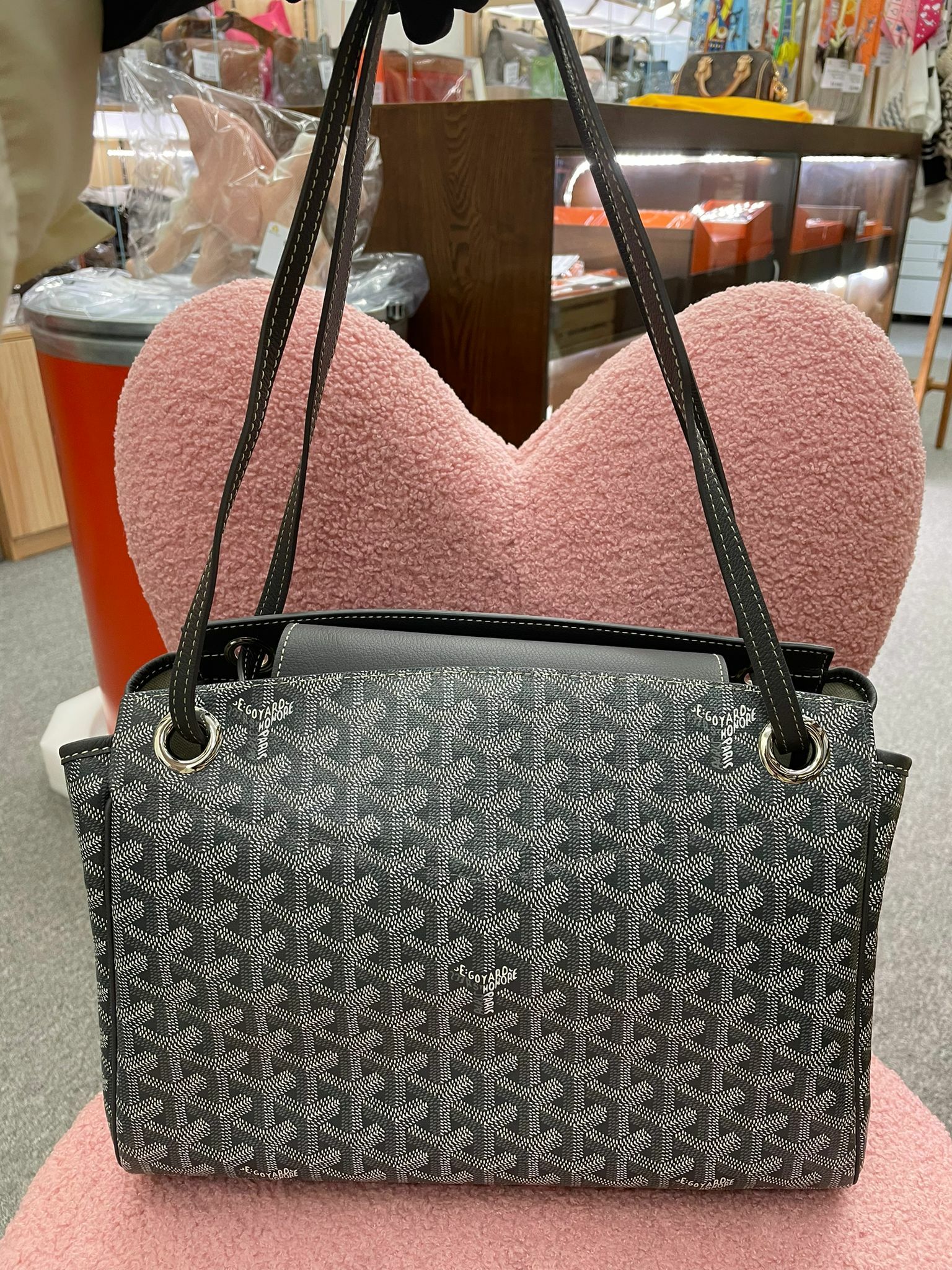 【Preloved 二手】AK247) Goyard灰色Rouette Souple Bag 98-99New