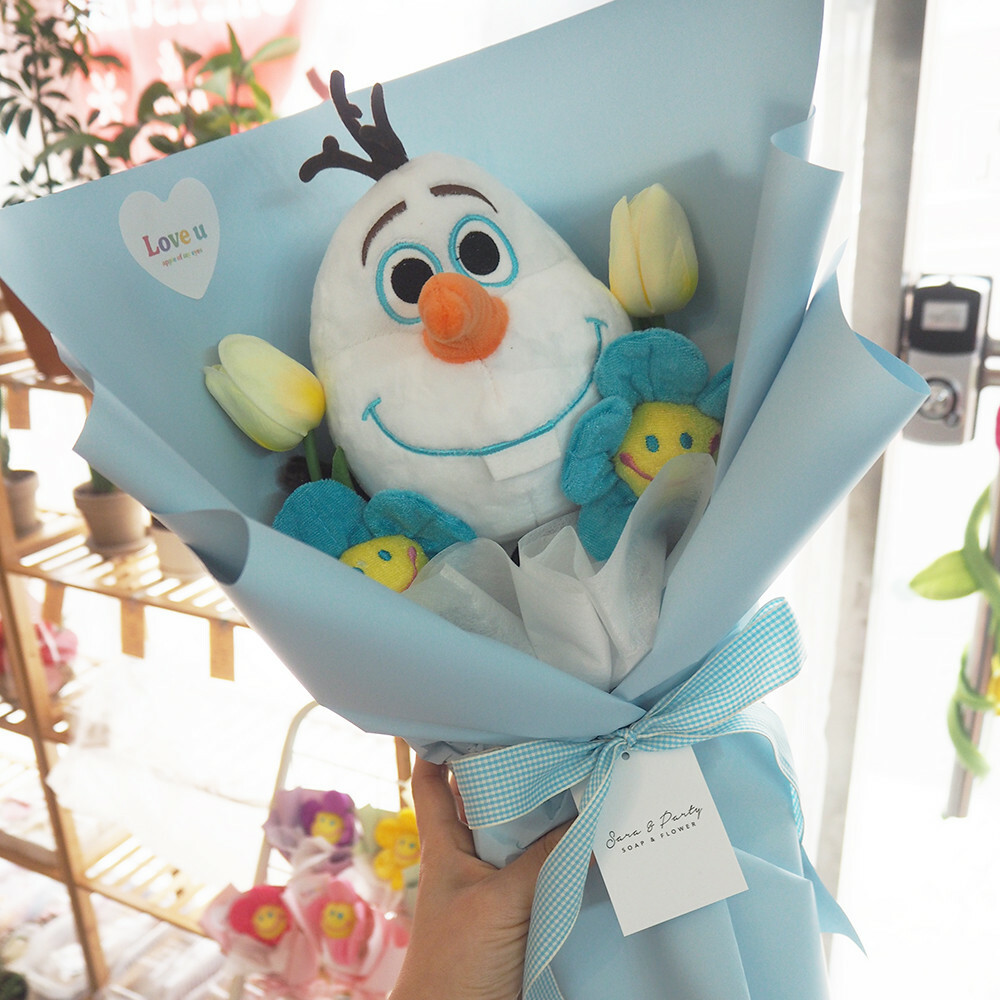 DISNEY Olaf Flower Doll Bouquet 冰雪奇緣 小白 雪寶公仔 畢業/生日/心意花束