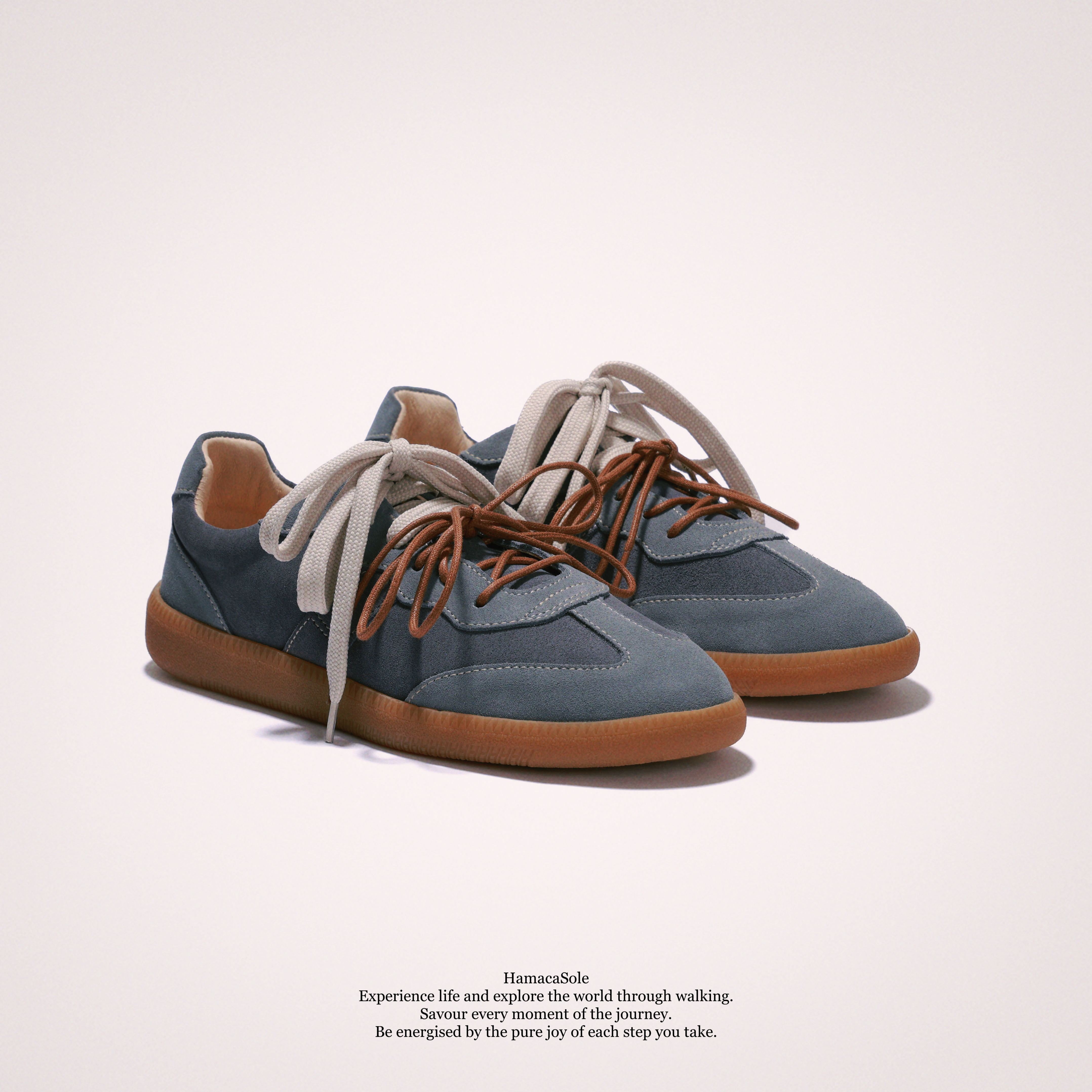 Ora真皮復古休閒鞋 (霧藍)｜哈漫克【官網獨家】HamacaSole