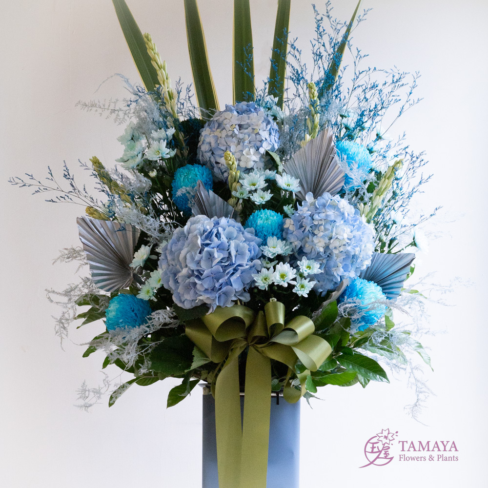 Silver Blue Flower Stand XL