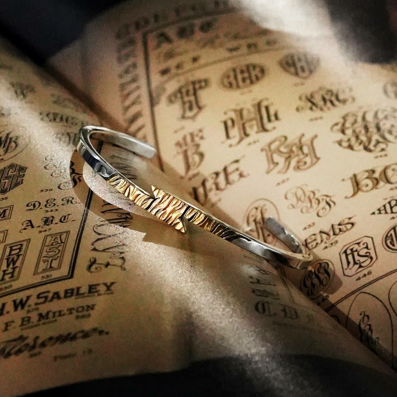 24K Gold Tiger Bolt Bangle