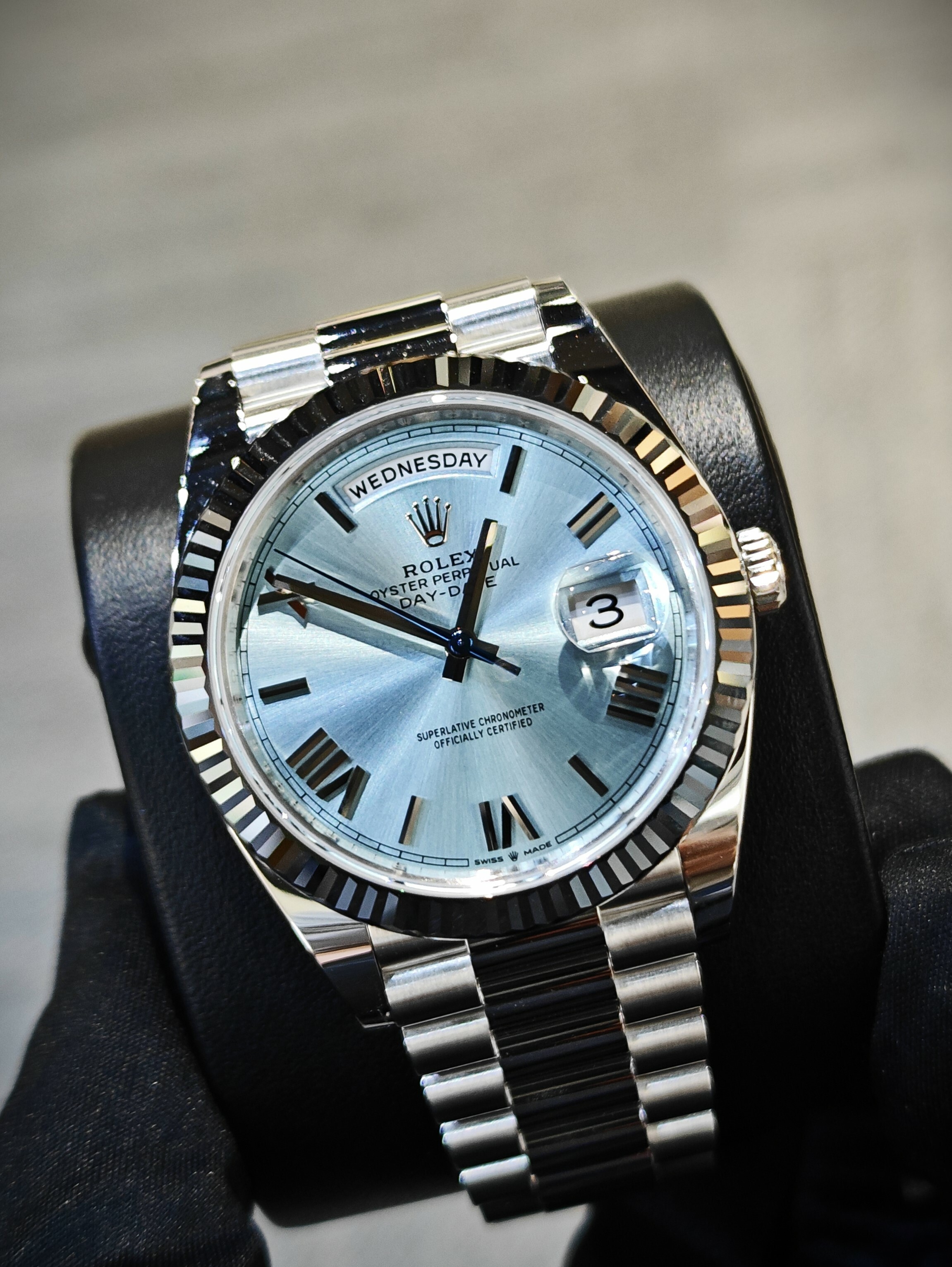 228236 | ROLEX DAY-DATE 40 ICE BLUE DIAL PLATINUM