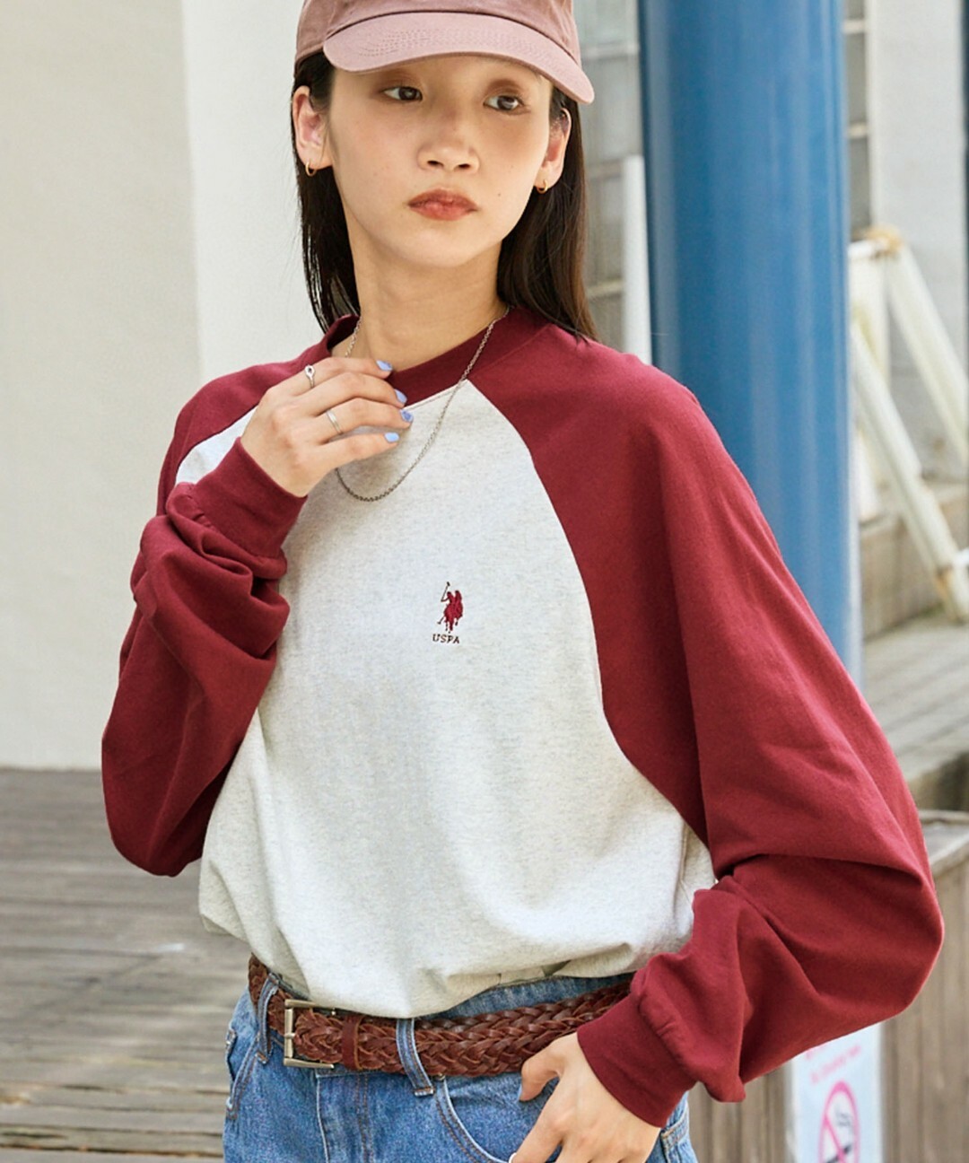 Logo one-point Embroidery Long Sleeve T-Shirt