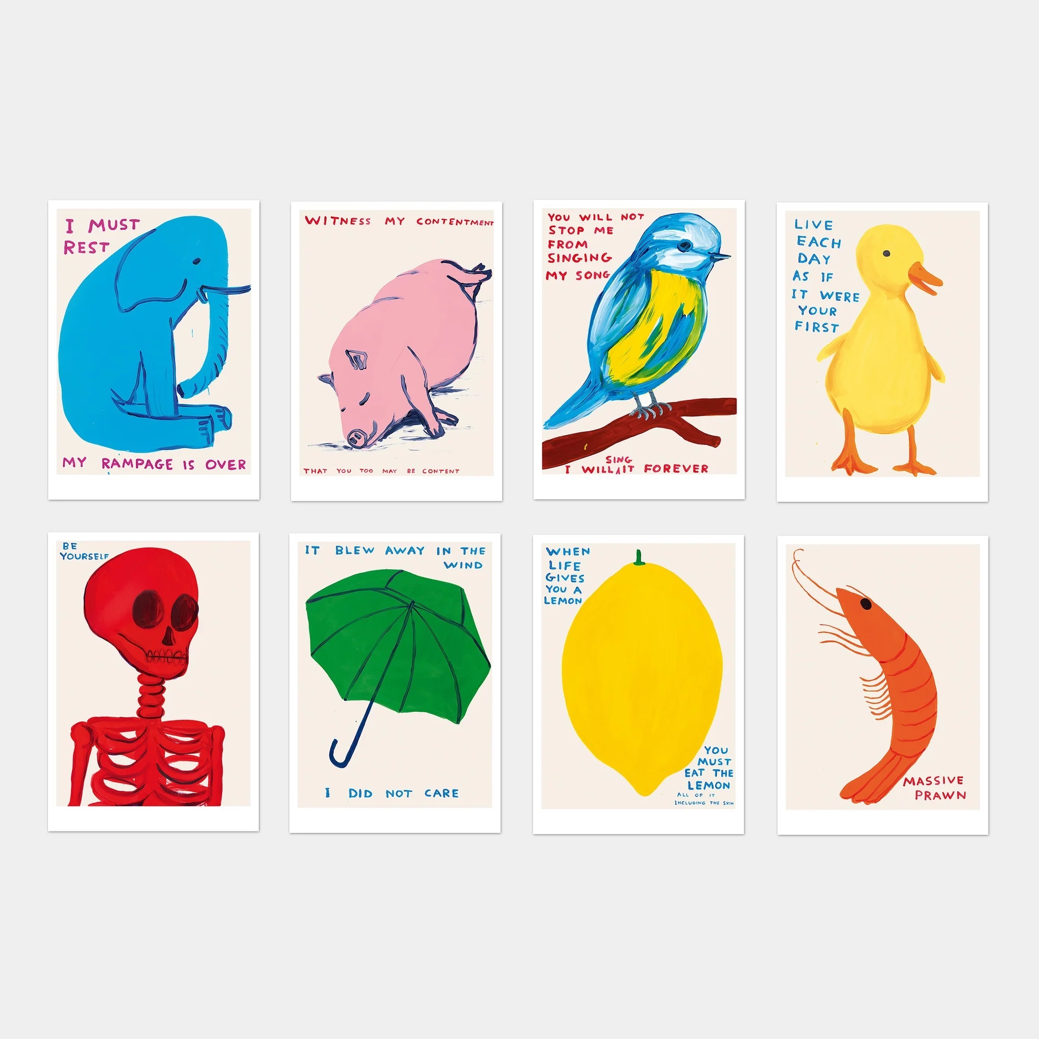 My Rampage Is Over Postcards set - David Shrigley | AS