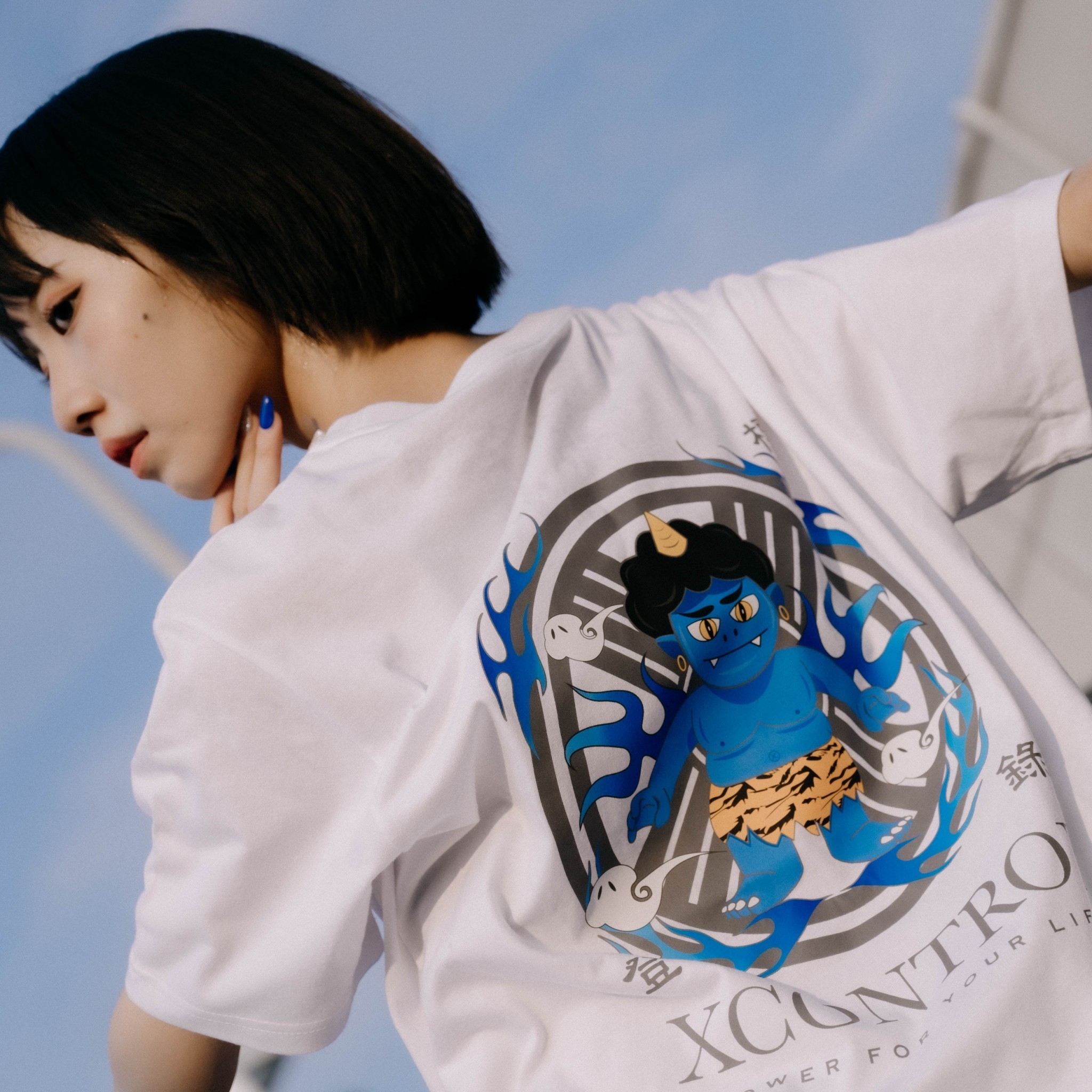 XCTRL 百鬼青鬼短T-白