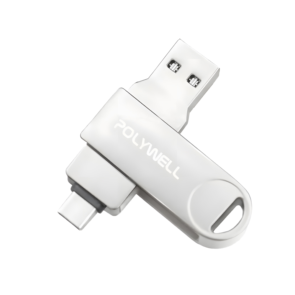 【POLYWELL】USB 3.0+Type-C 二合一旋轉隨身碟