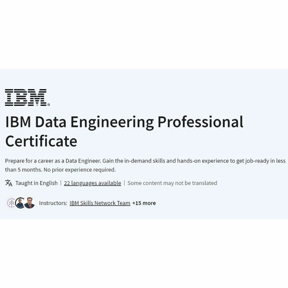 IBM Data Engineering Professional Certificate by IBM, C