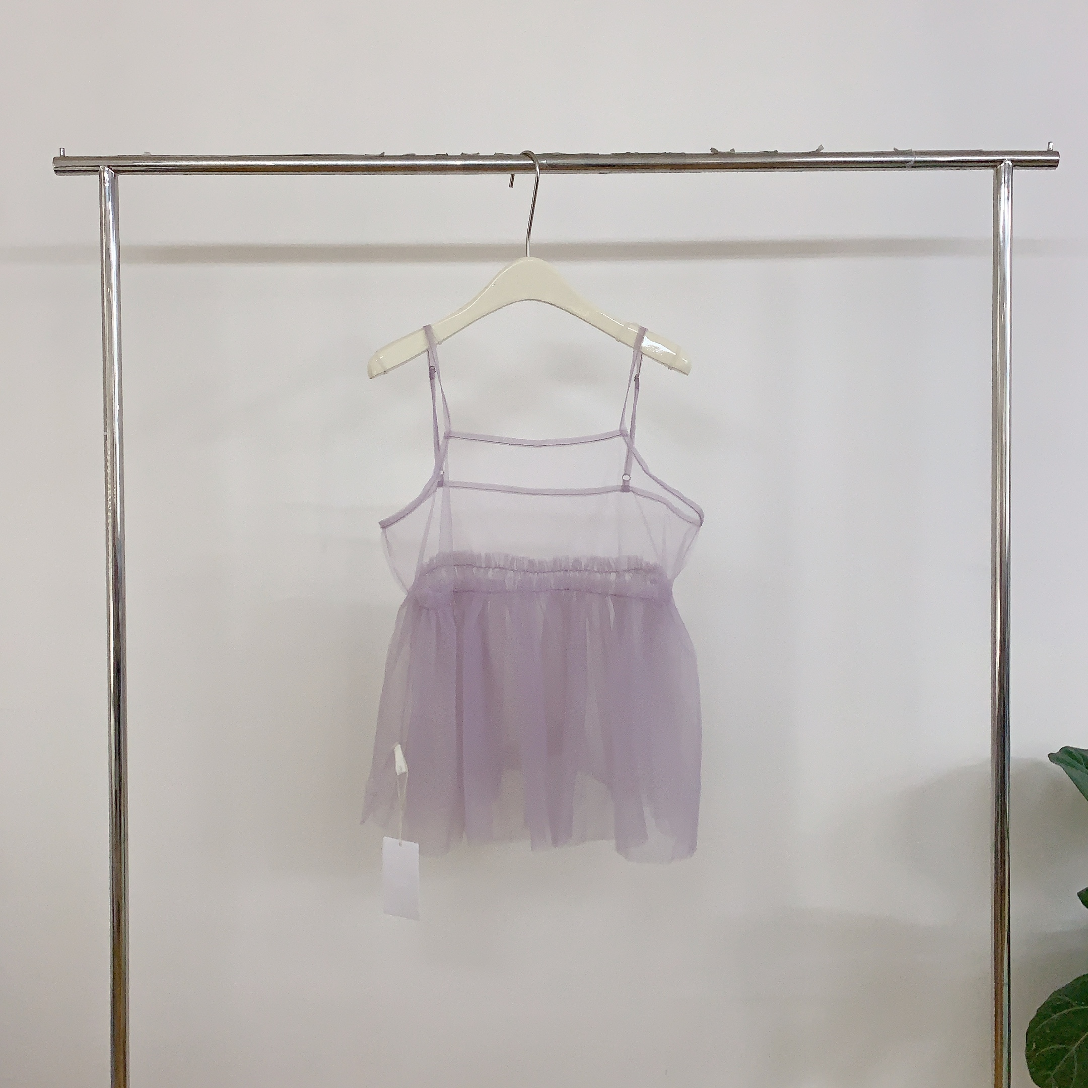 HELLO MILK TEE- 83457 網紗吊帶