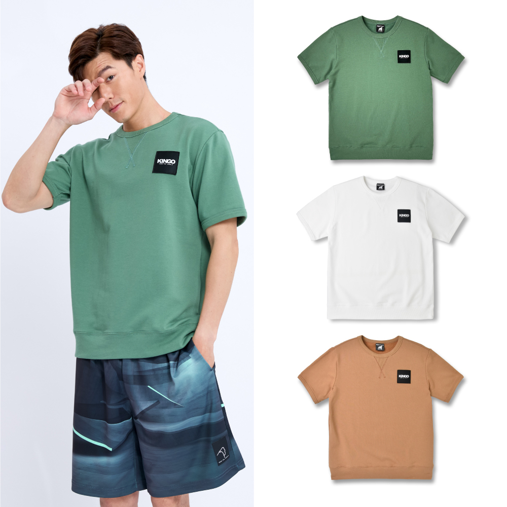 KINGO男款｜大學厚短T恤 3色